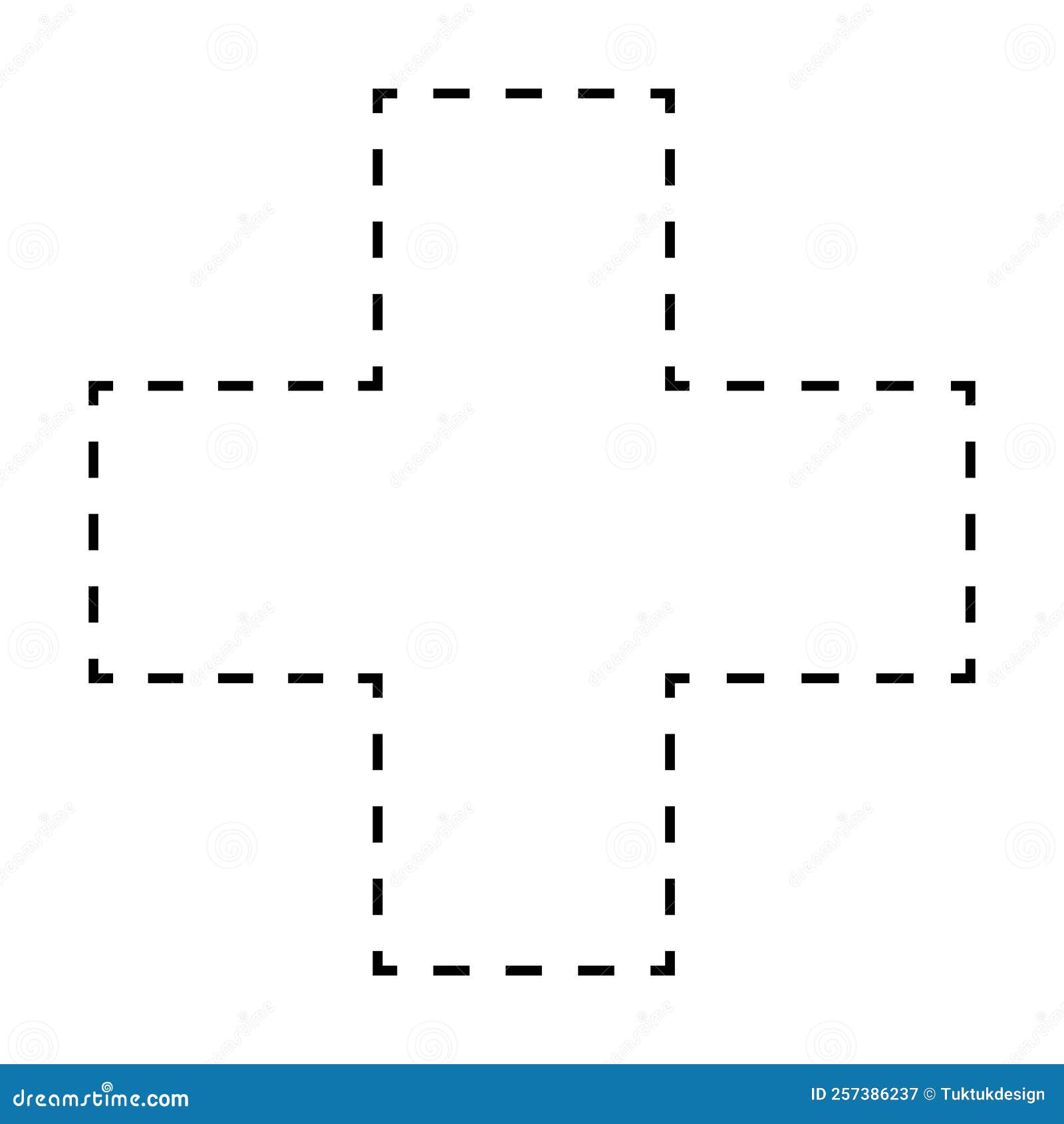 Cross Symbol Dashed Shape Vector Icon for Creative Graphic Design Ui ...