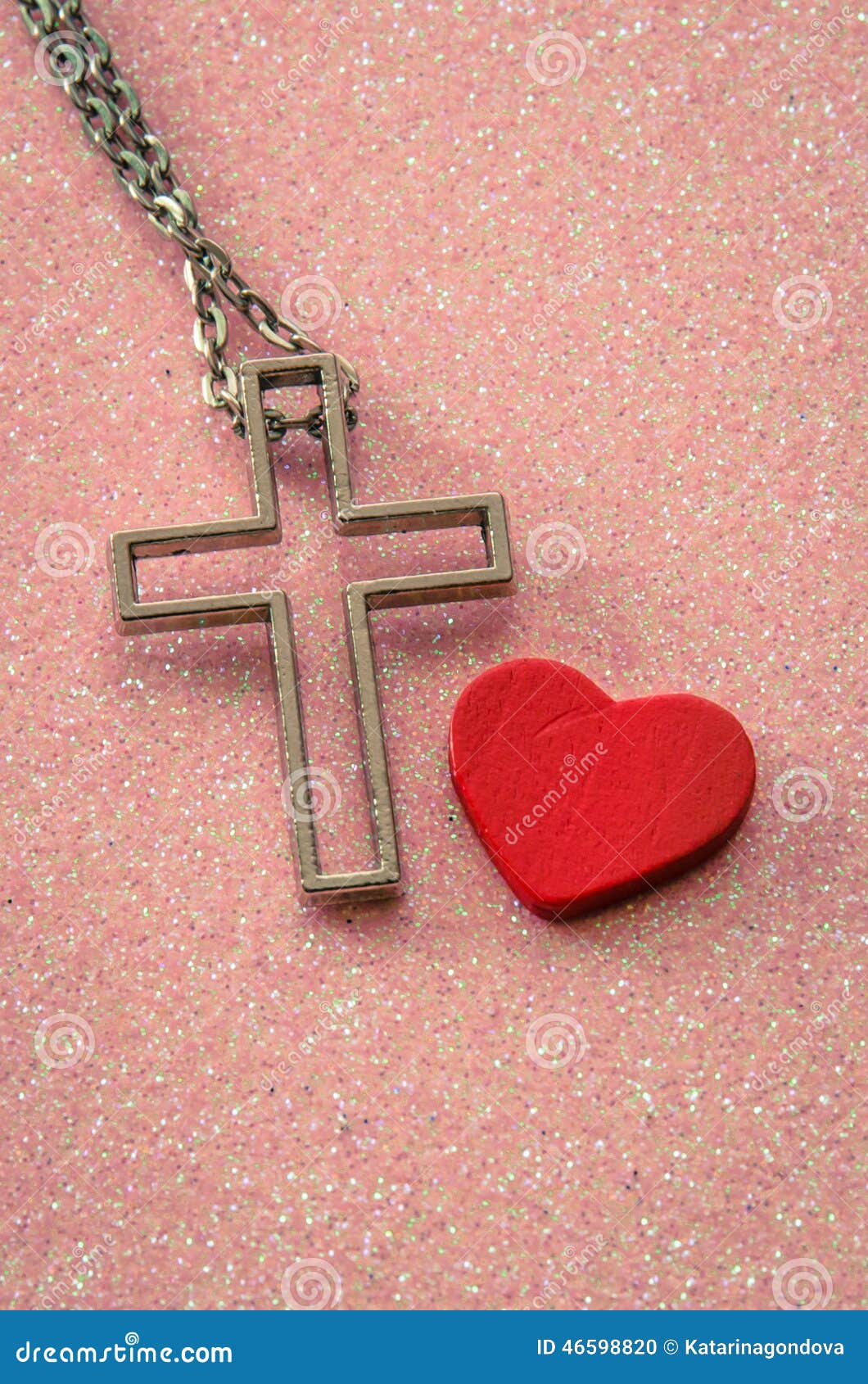 Cross symbol and heart stock photo. Image of christianity - 46598820