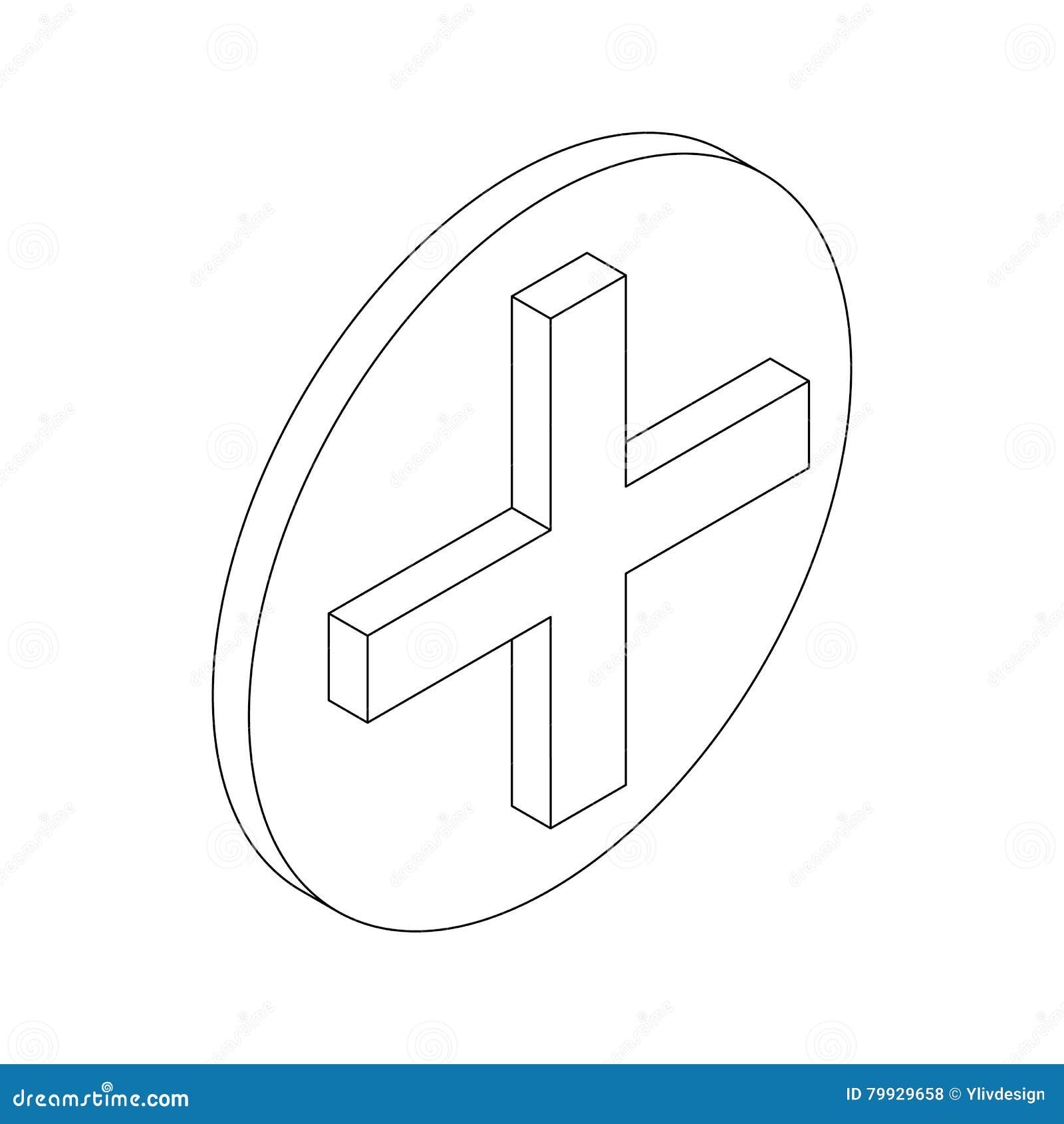 Cross Symbol Icon, Isometric 3d Style Stock Vector - Illustration of ...