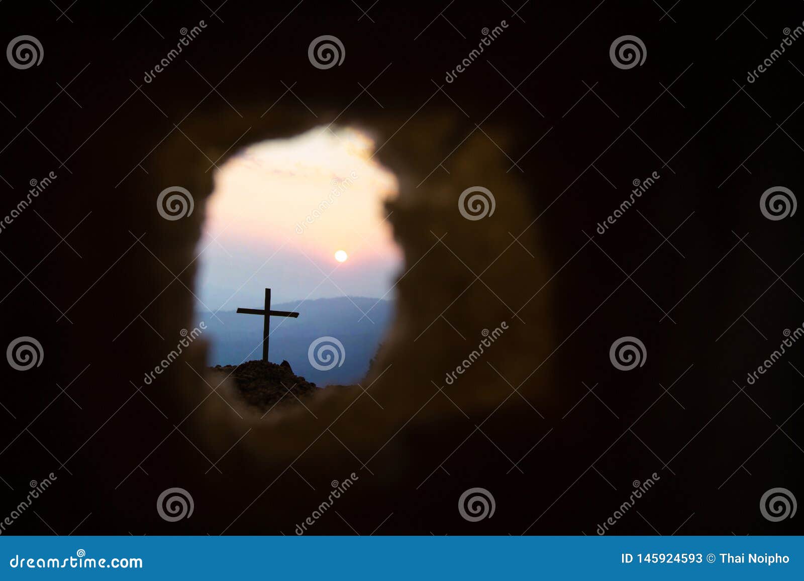 Cross Symbol for Jesus Christ is Risen Stock Image - Image of burial ...