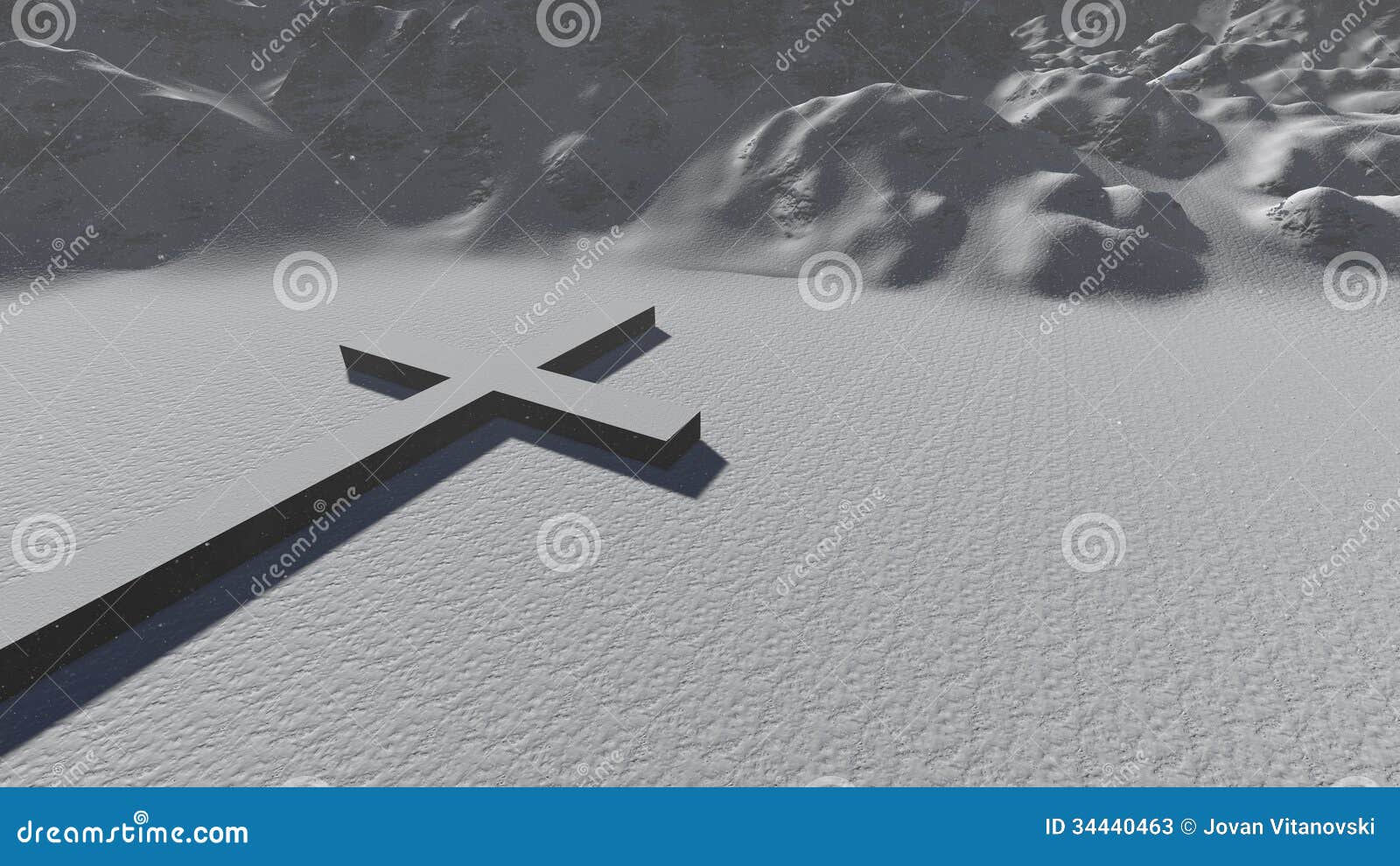 Cross Symbol in Snow stock illustration. Illustration of christianity ...