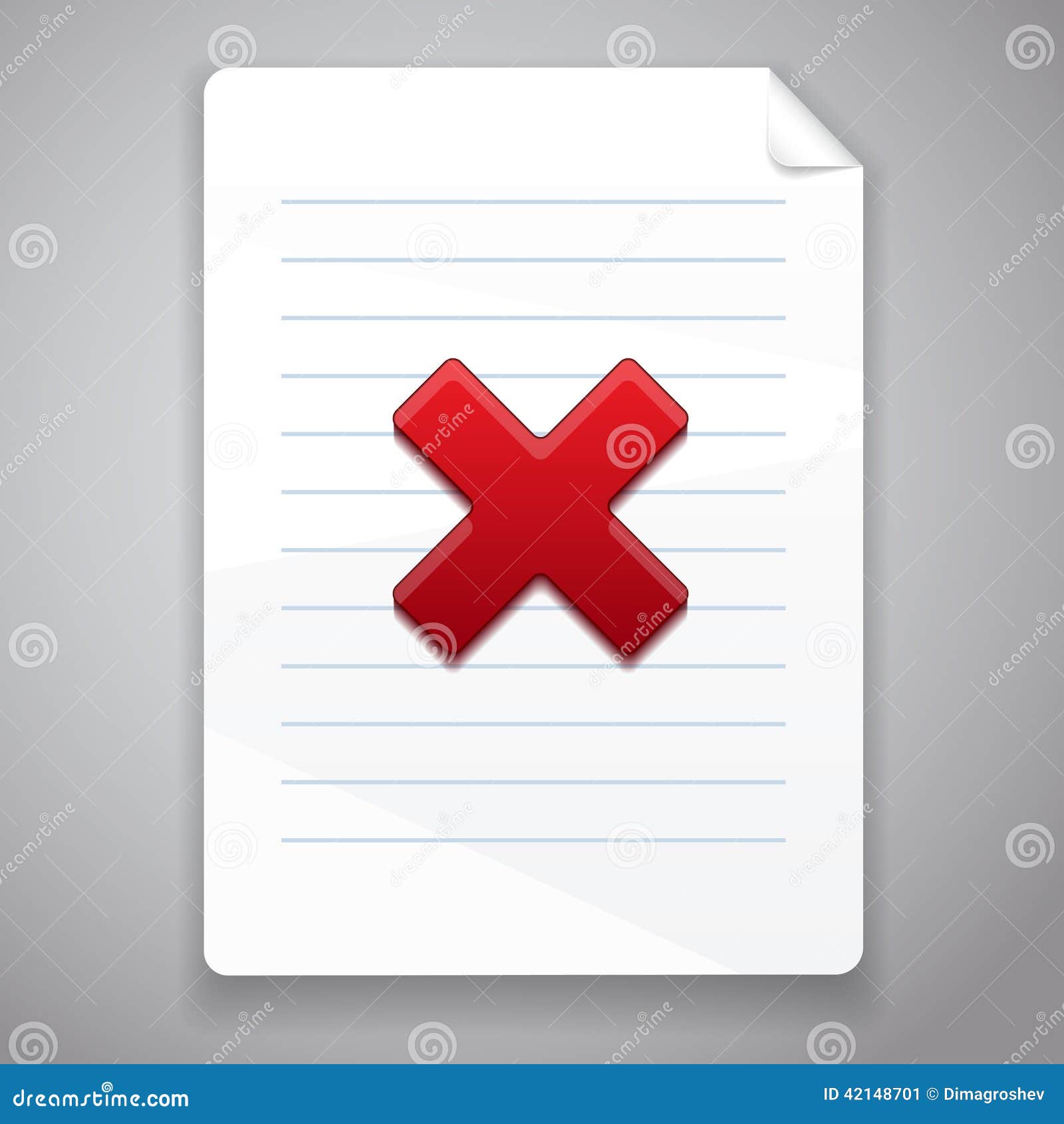 Cross Symbol Wrong on Paper Stock Vector - Illustration of geometric ...