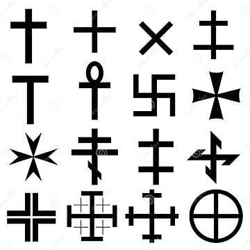 Cross symbols set stock vector. Illustration of abstract - 17635710