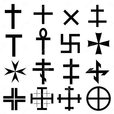 Cross symbols set stock vector. Illustration of abstract - 17635710