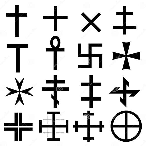 Cross symbols set stock vector. Illustration of abstract - 17635710