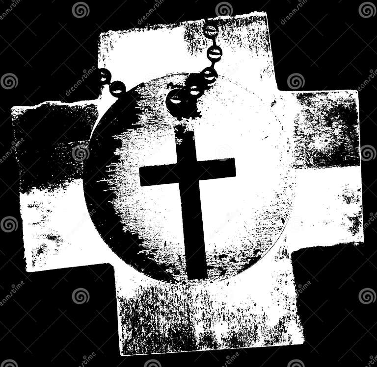 Cross Tag stock illustration. Illustration of grungy, chain - 9774356
