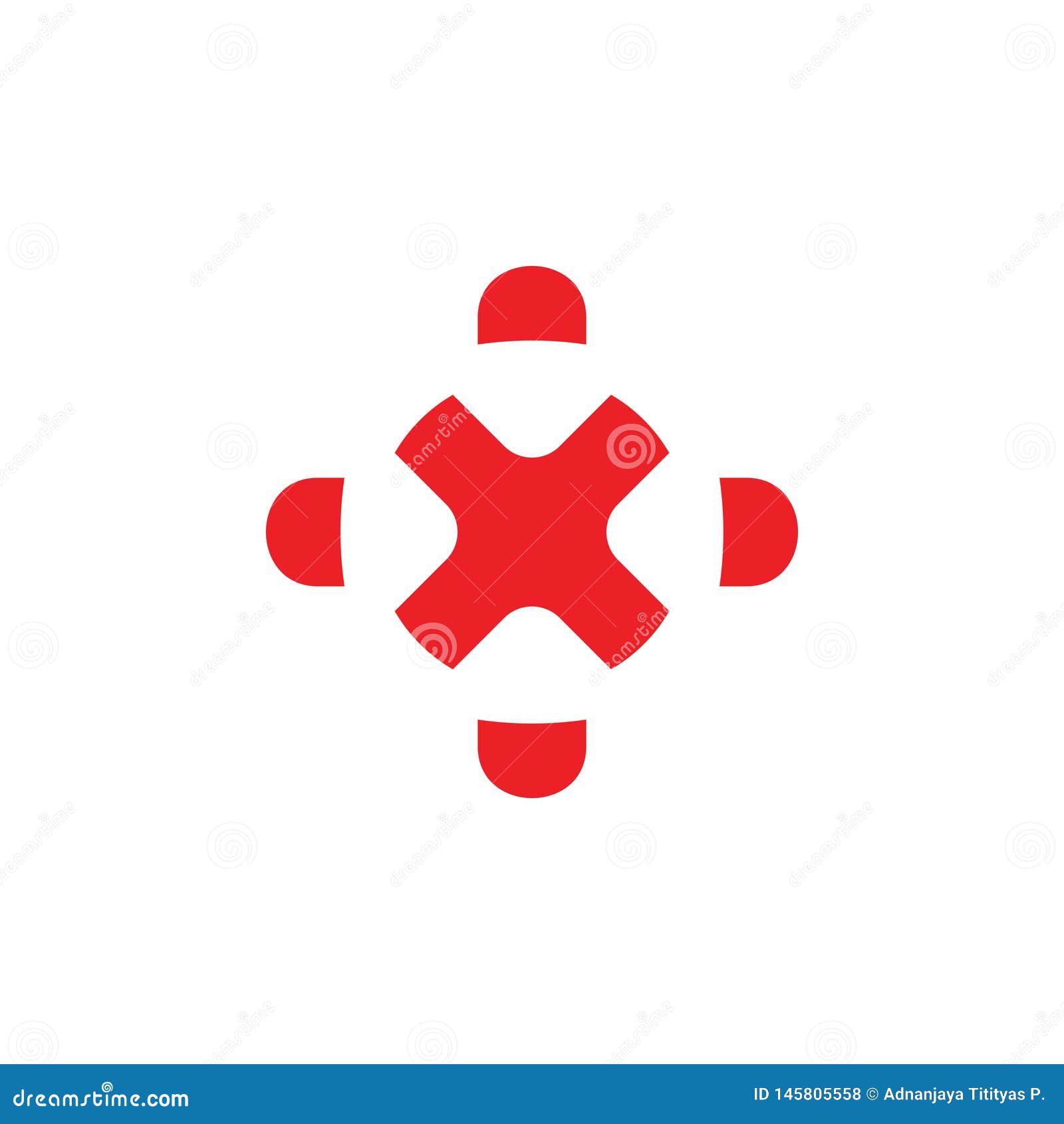 Cross X Target Simple Geometric Logo Vector Stock Vector - Illustration ...