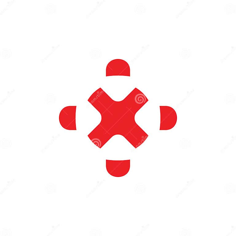 Cross X Target Simple Geometric Logo Vector Stock Vector - Illustration ...