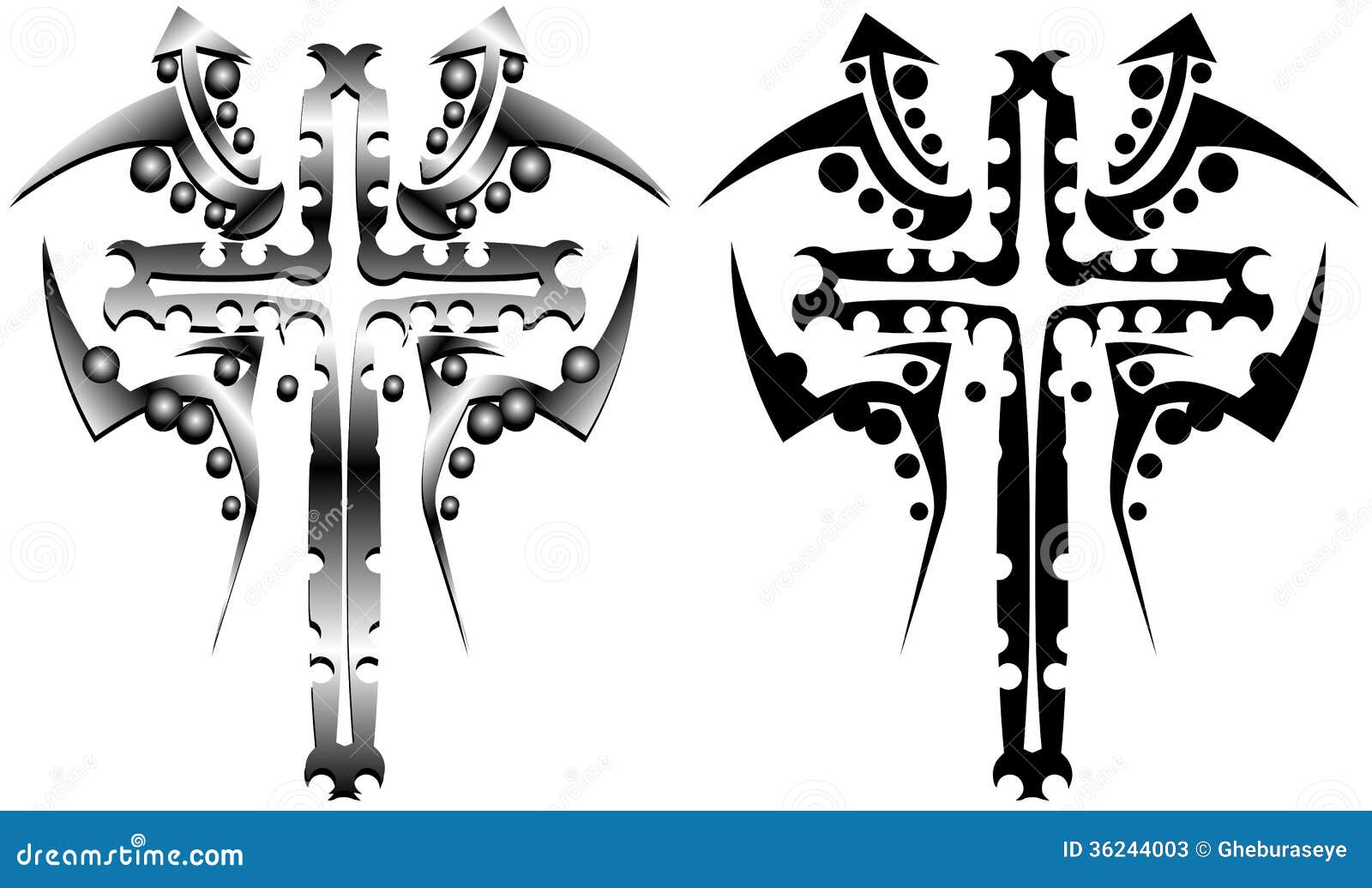 Isolated Cross tattoo set stock illustration. Illustration of ...