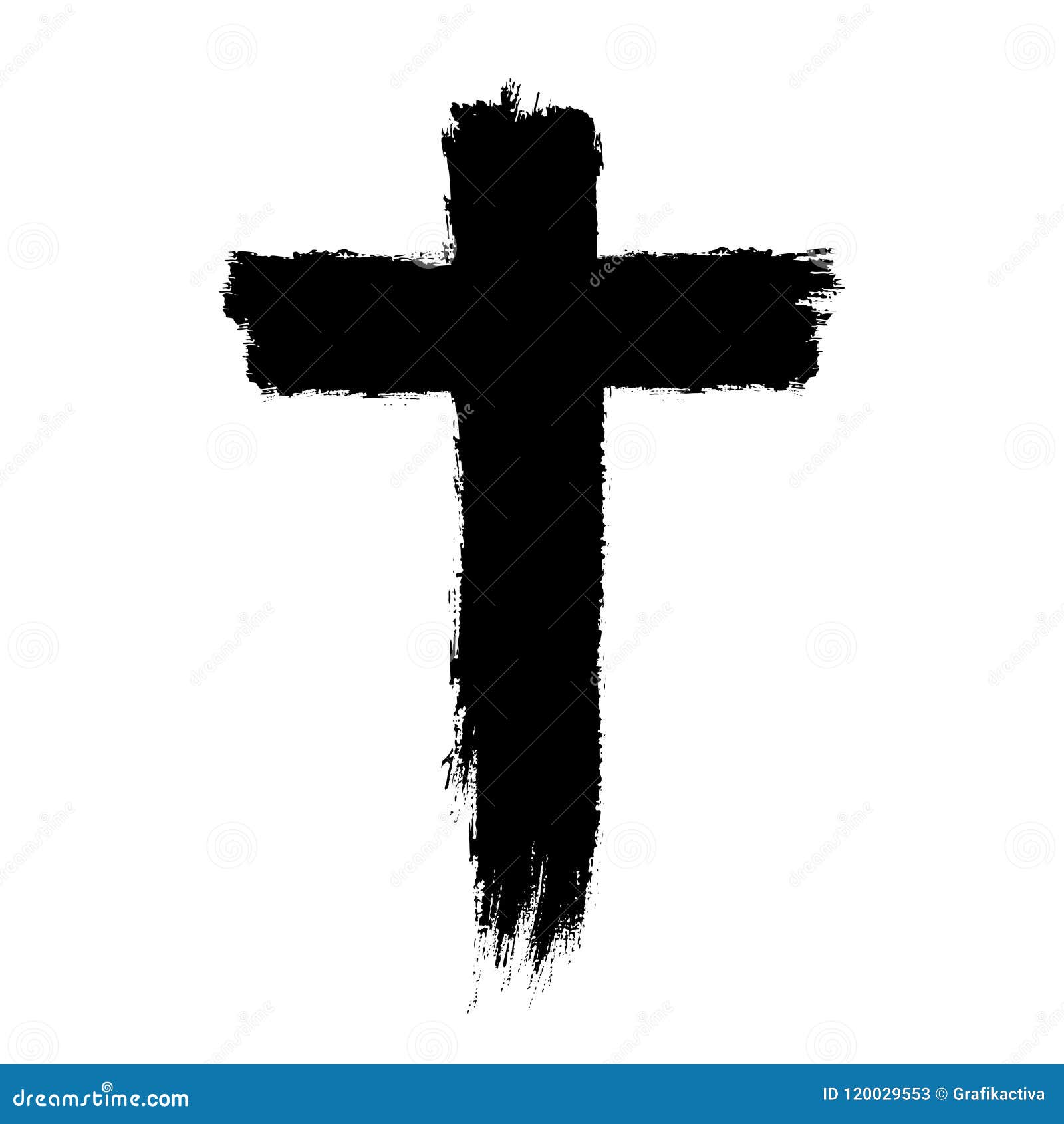 Cross Thick Strokes. Religious Icon. Hand-drawn Strokes Stock Vector ...