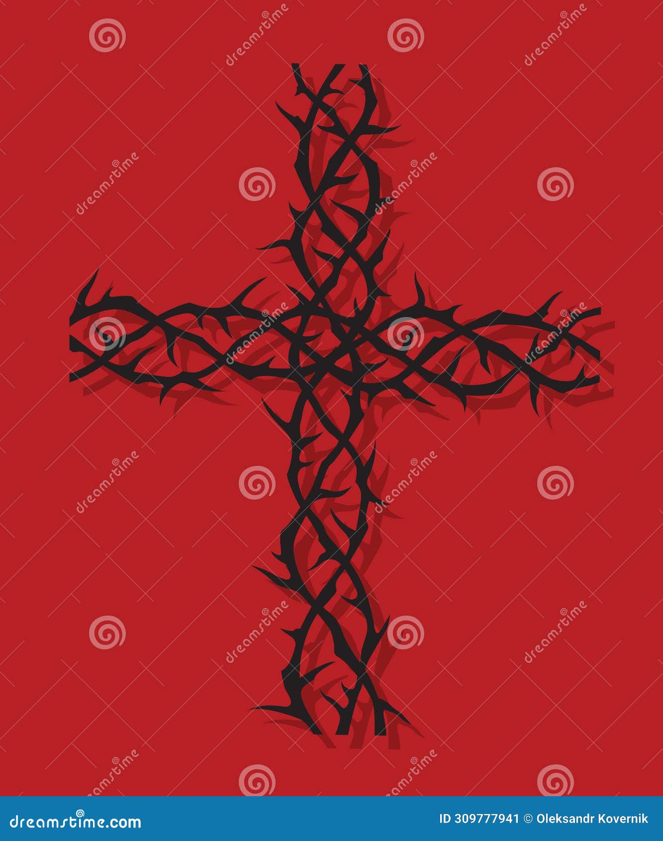 Cross of thorns image stock vector. Illustration of shape - 309777941