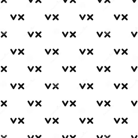 Cross and Tick Check Marks Pattern, Simple Style Stock Vector ...