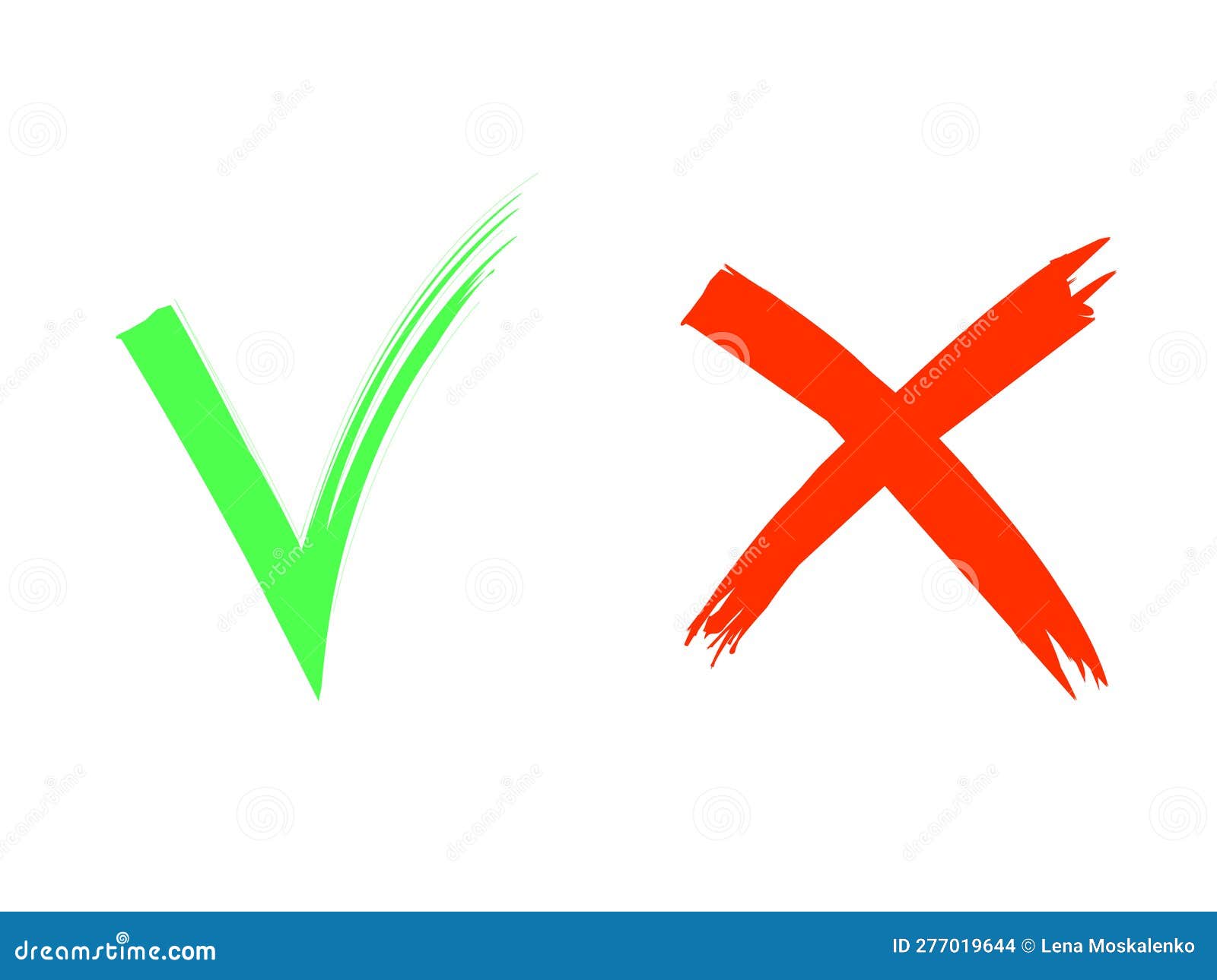 Cross X and Tick OK Check Marks Stock Illustration - Illustration of ...