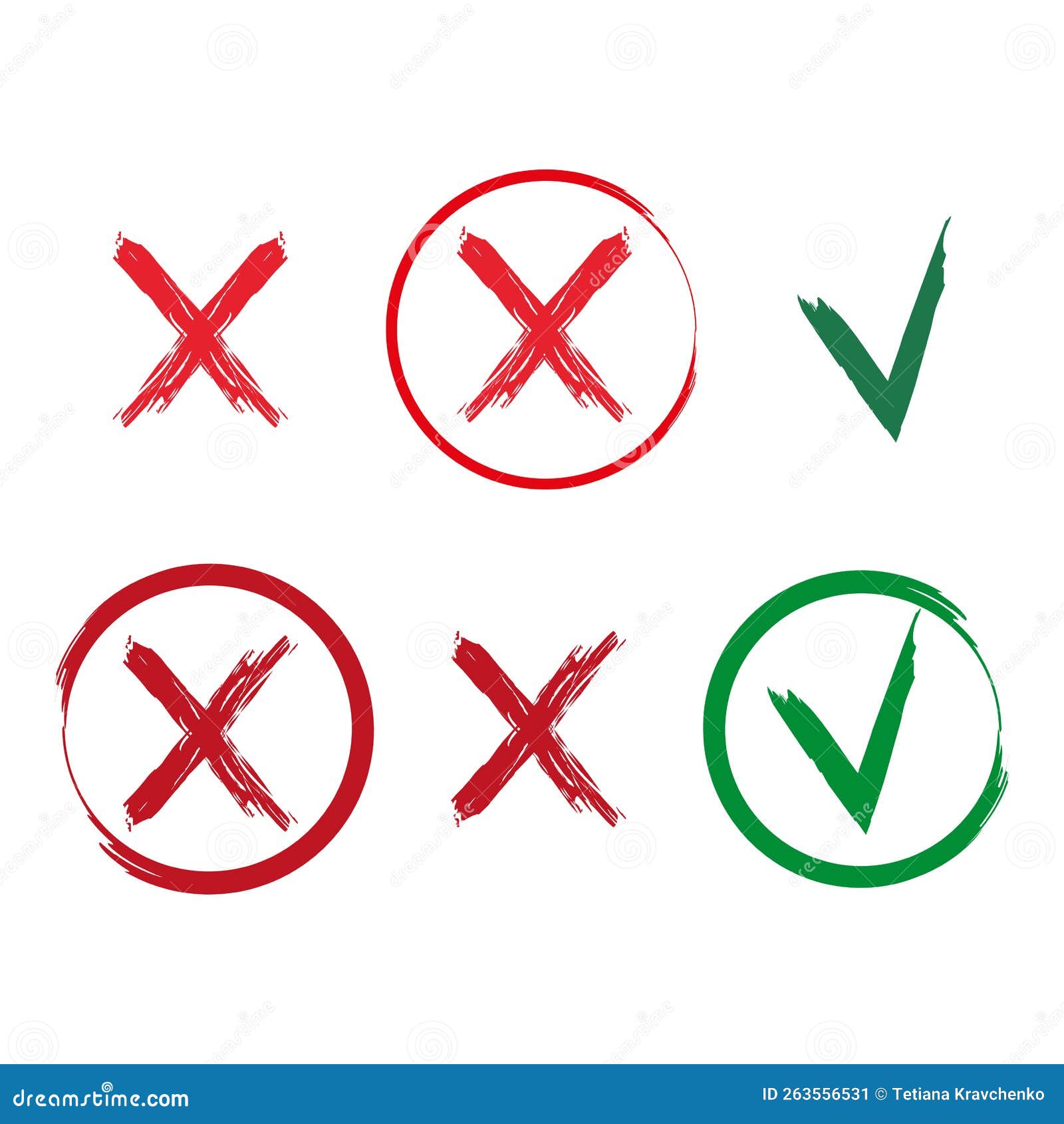 Cross Ticks. Icon with Green Cross Ticks. Vector Illustration. Stock ...