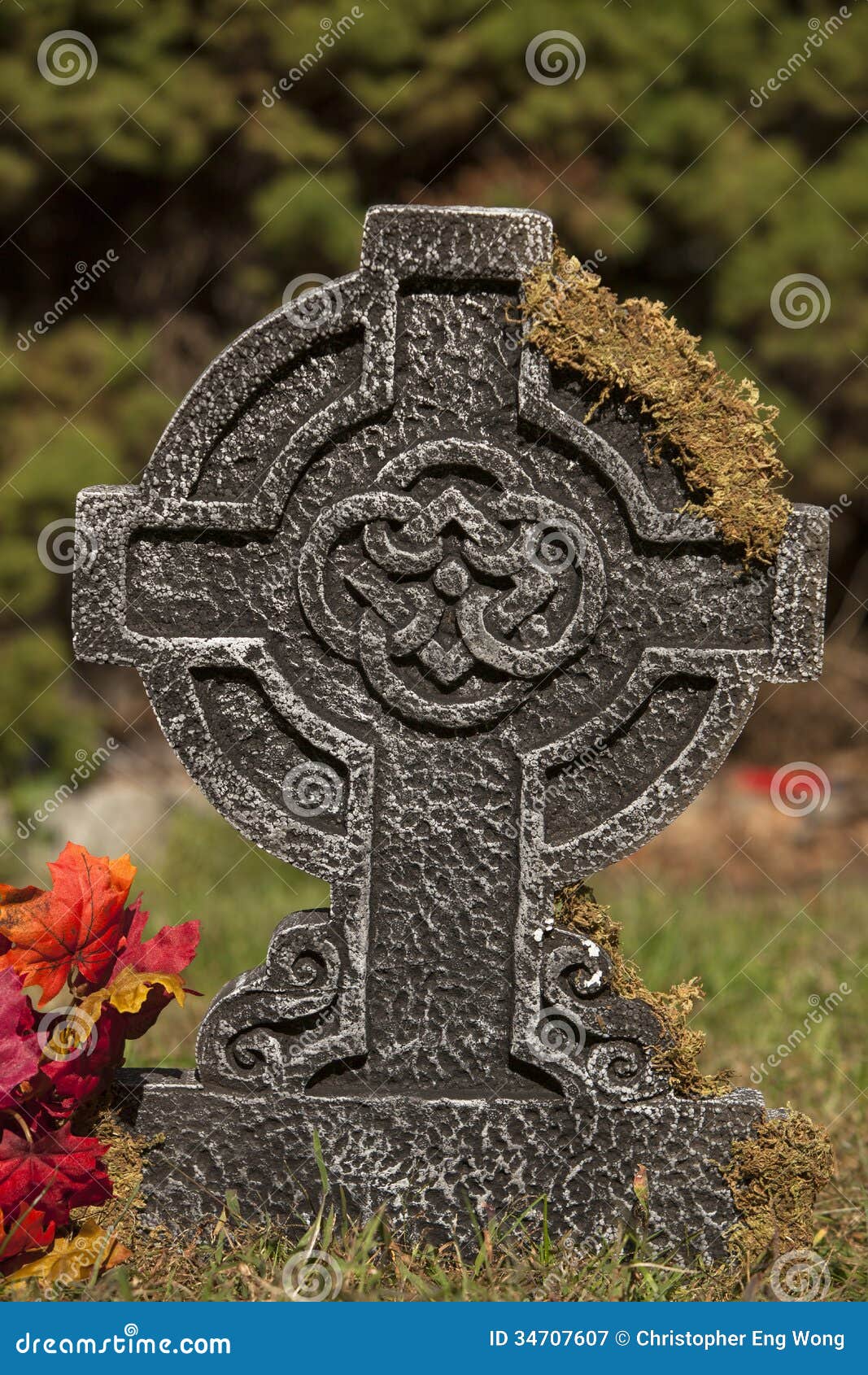 Cross Tomb Stone Decoration Stock Image - Image of household, halloween ...