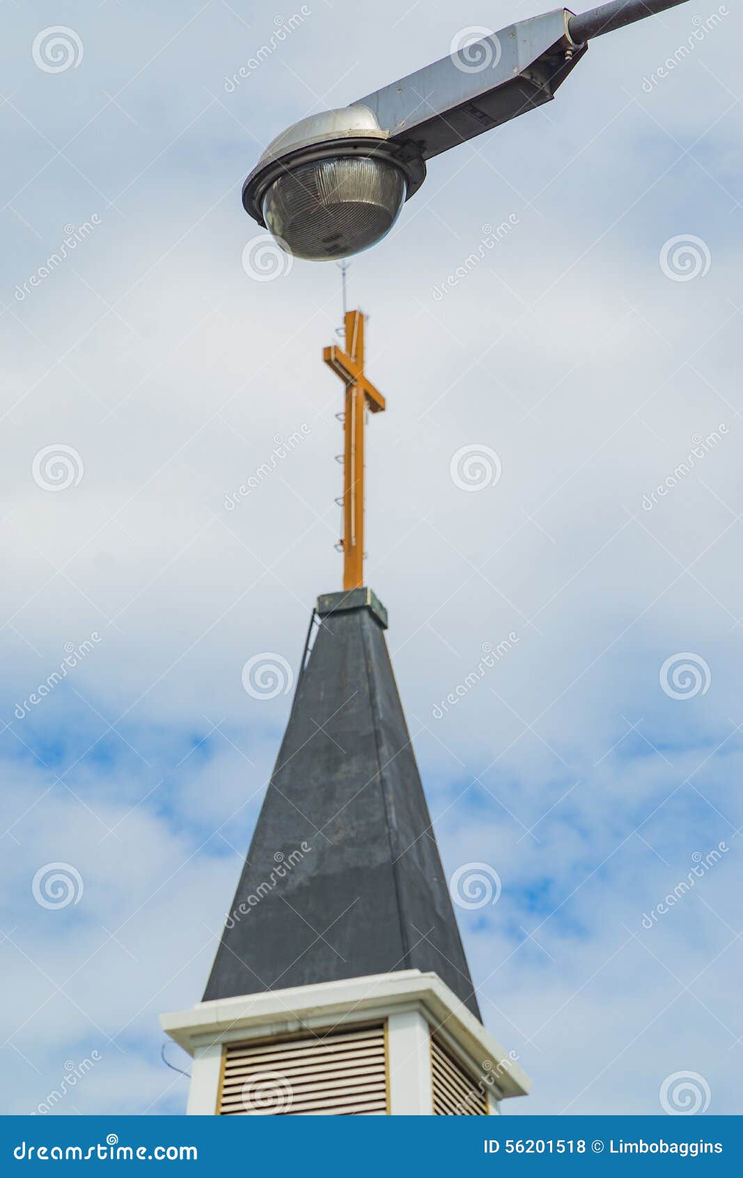 Cross on top of church stock photo. Image of christian - 56201518