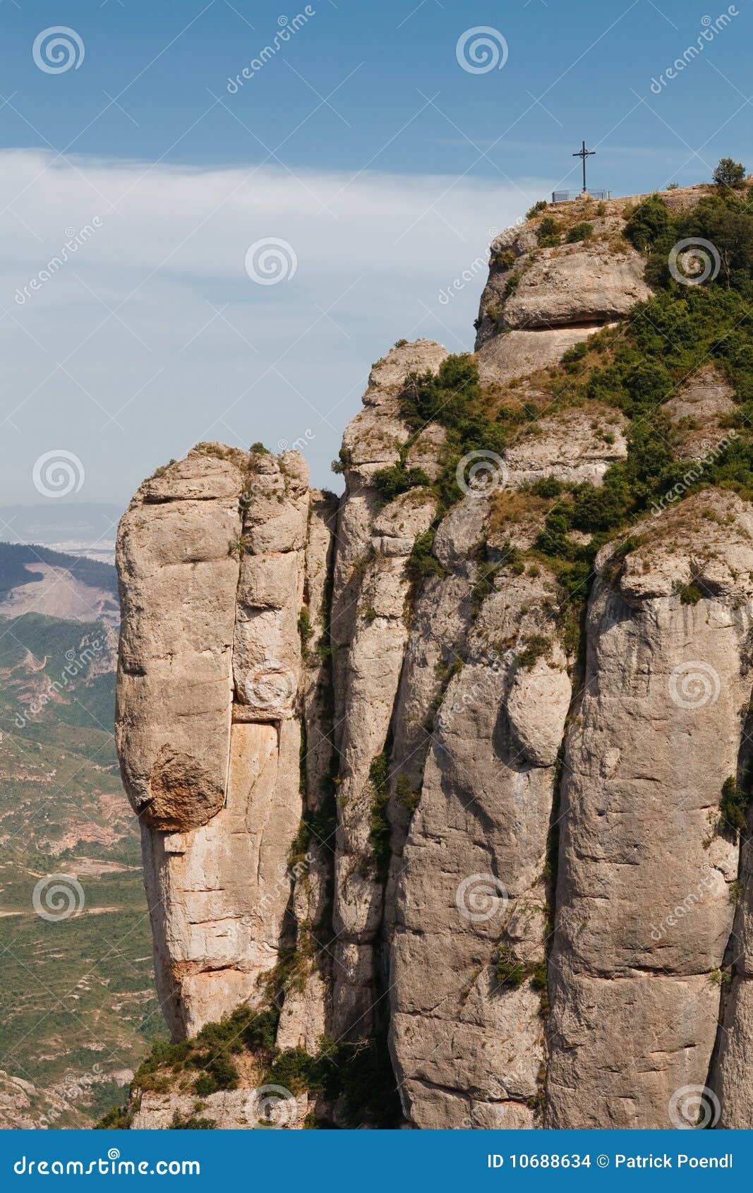 Cross on top of a Cliff stock photo. Image of landscape - 10688634
