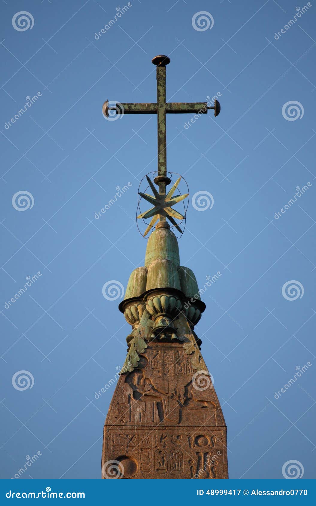 Cross on top of obelisk stock image. Image of granite - 48999417