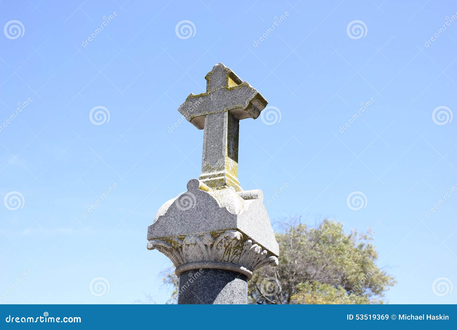 Cross on top of tombstone stock image. Image of dead - 53519369