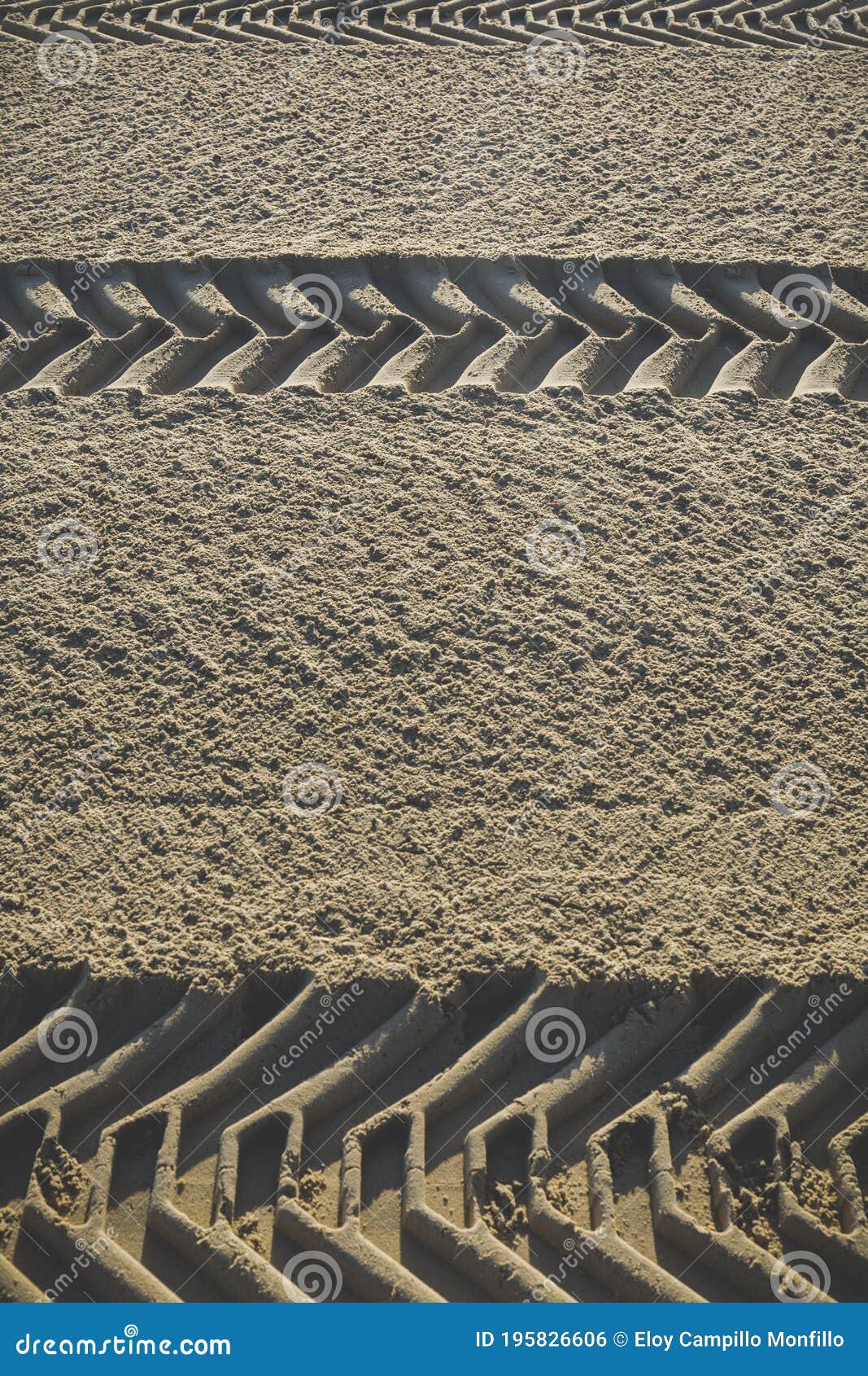 Wheel tracks in the sand stock photo. Image of land - 195826606