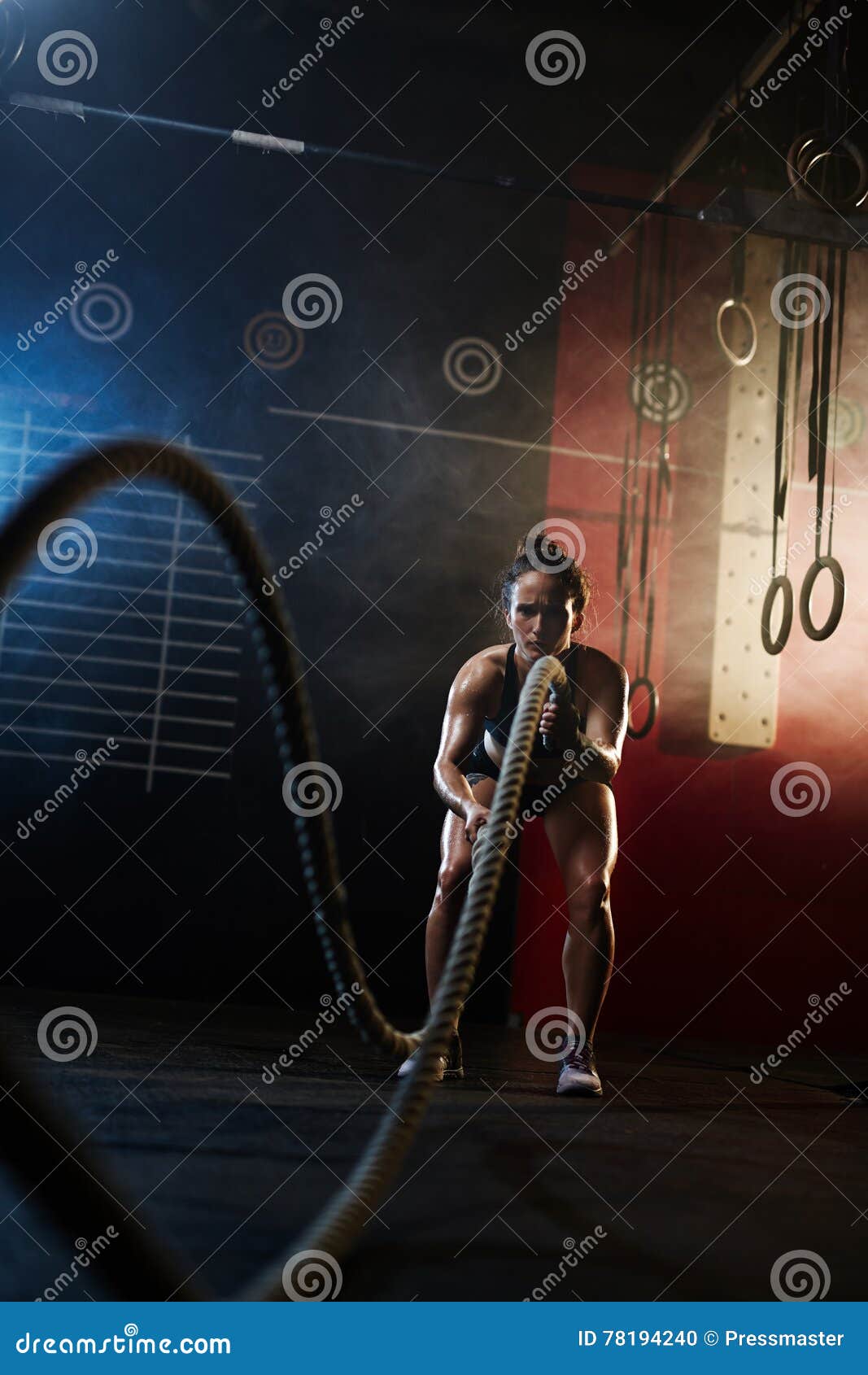 Cross training with ropes stock photo. Image of workout - 78194240