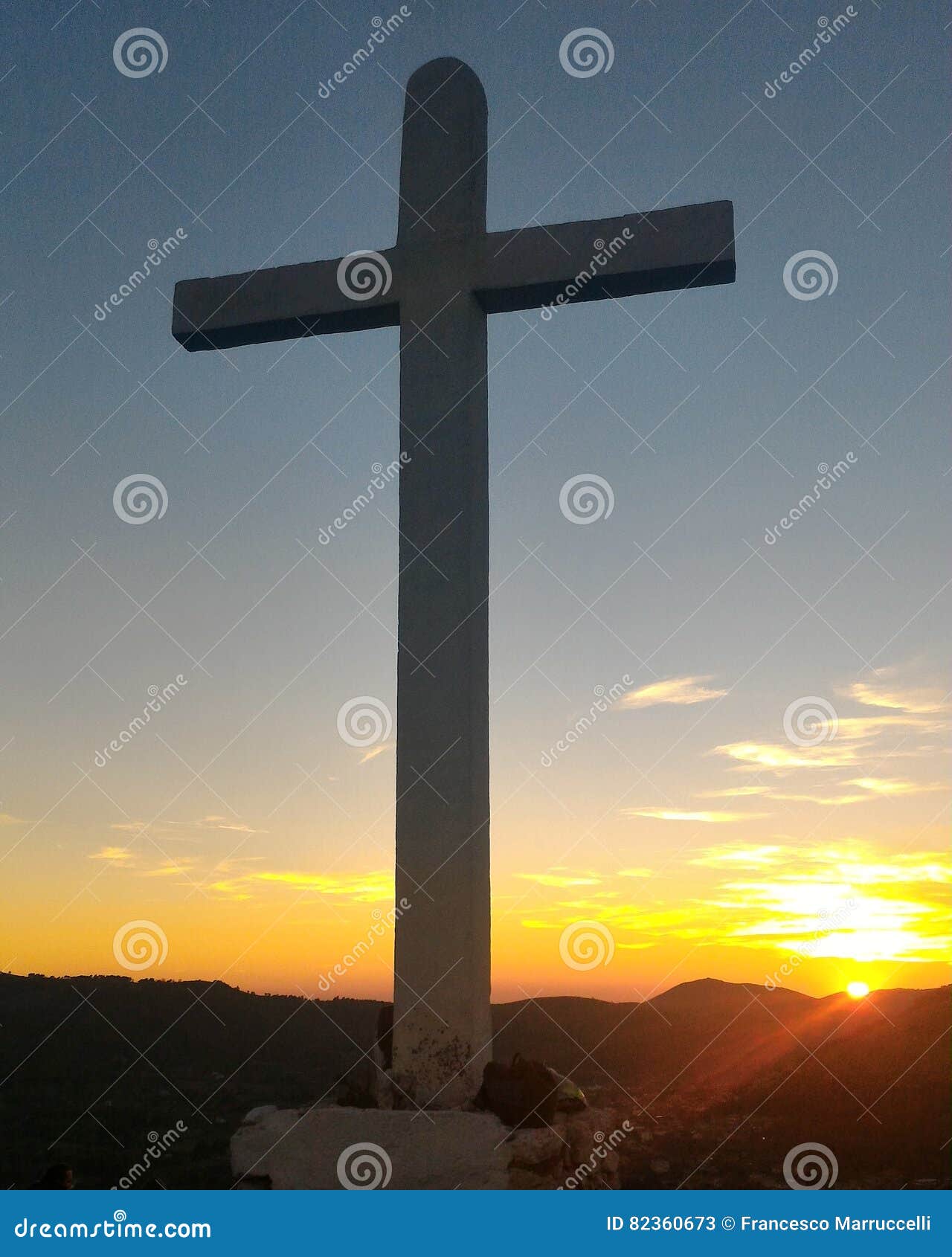 Cross trekking stock image. Image of outdoor, cross, mountains - 82360673