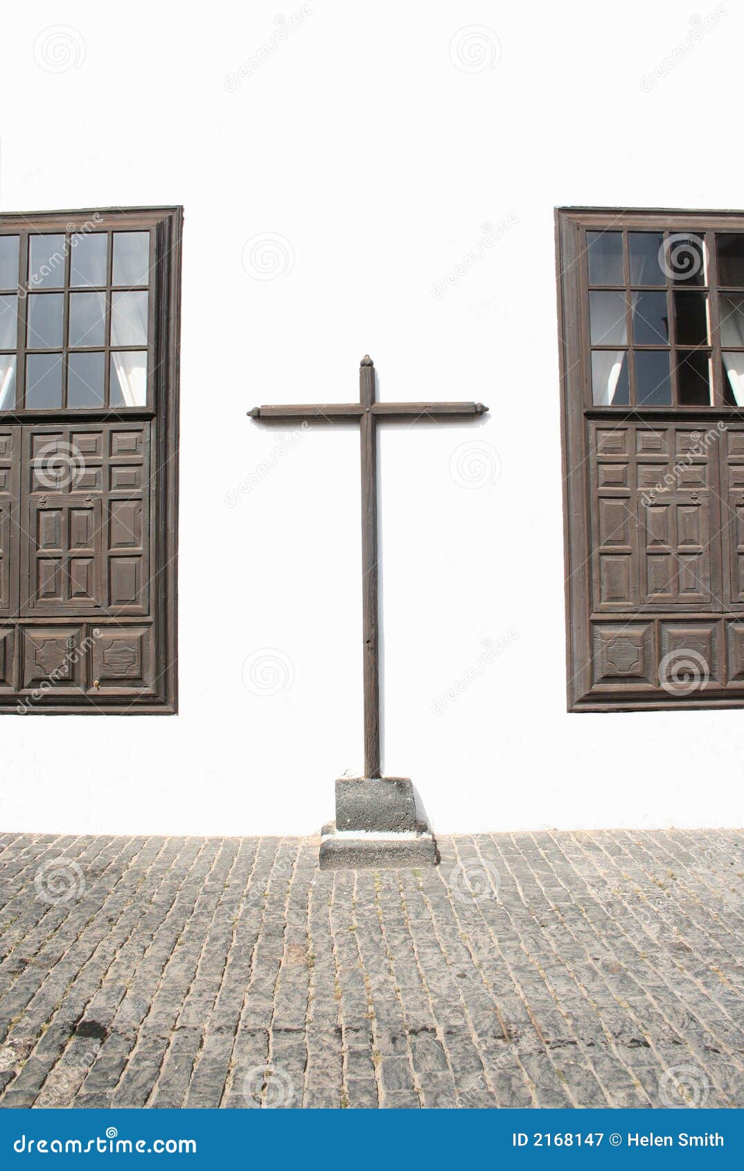 Cross between two Windows stock image. Image of whitewash - 2168147