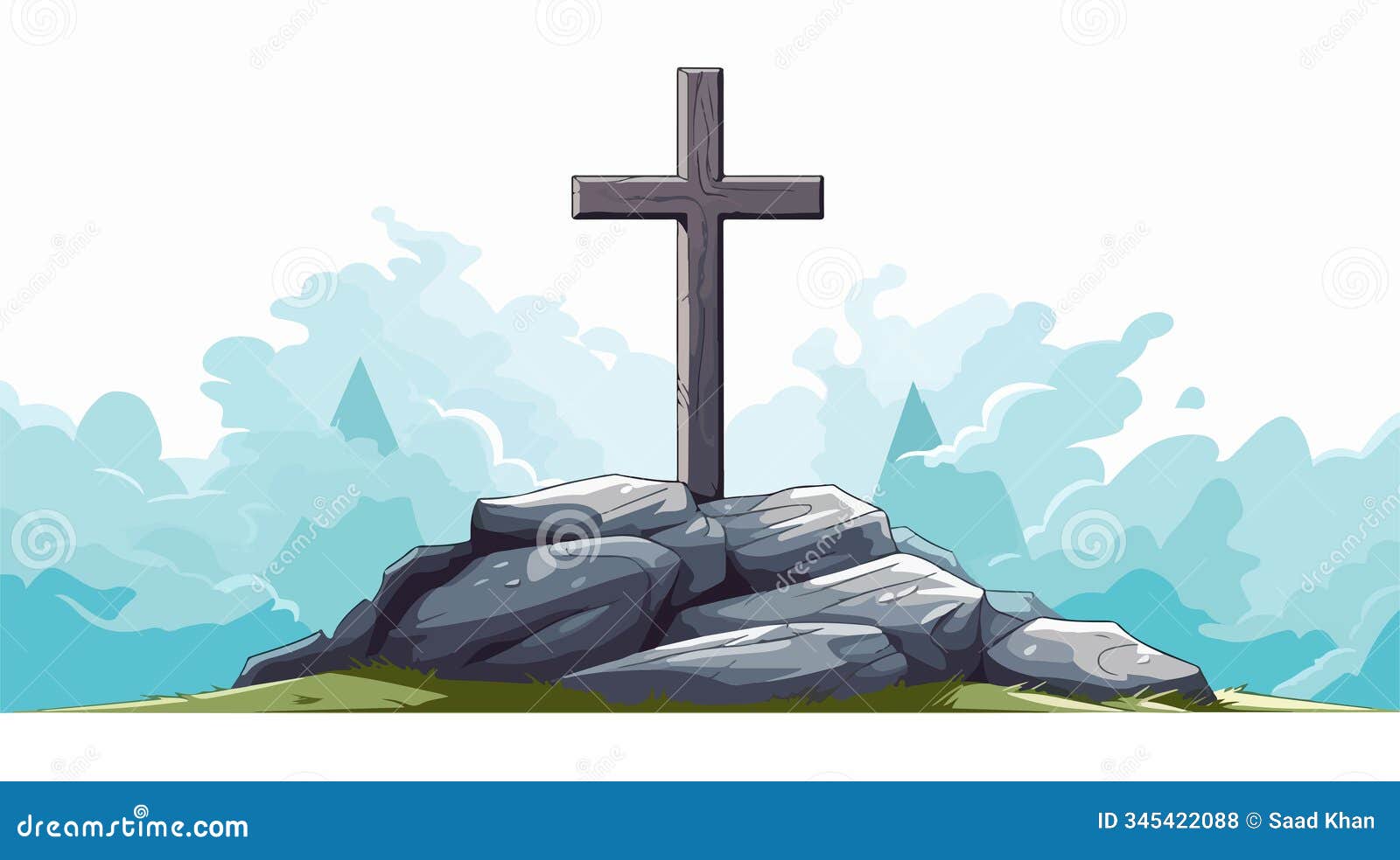 Cross Vector Drawing Cartoon Stock Vector - Illustration of drawing ...