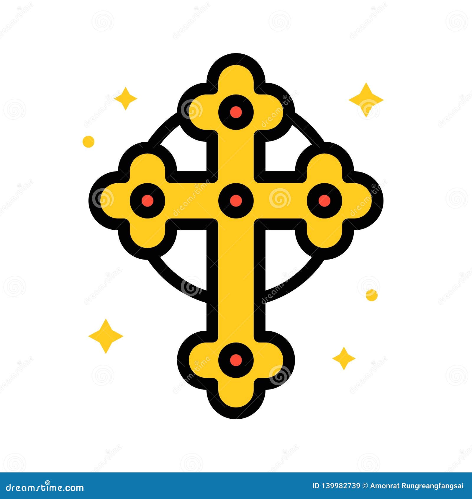 Cross Vector, Feast of Saint Patrick Filled Icon Editable Outline Stock ...