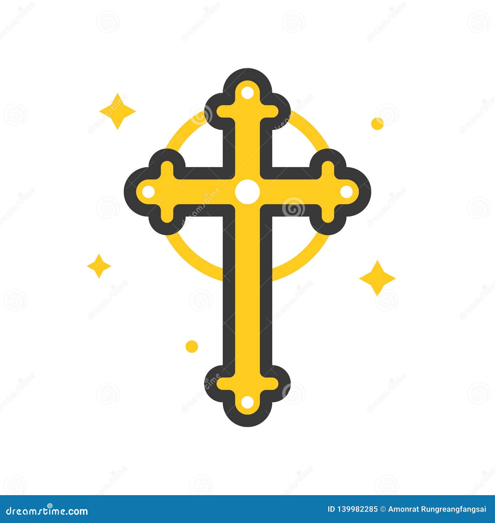 Cross Vector, Feast of Saint Patrick Filled Icon Editable Outline Stock ...