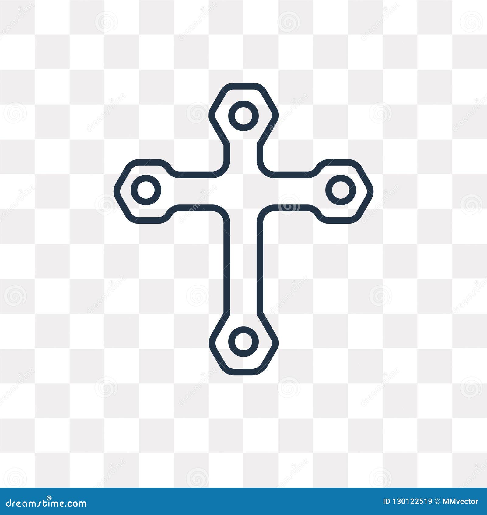 Cross Vector Icon Isolated on Transparent Background, Linear Cross ...