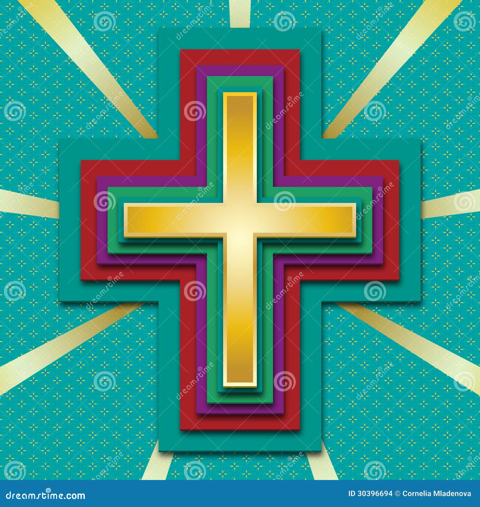 Cross stock illustration. Illustration of green, blue - 30396694
