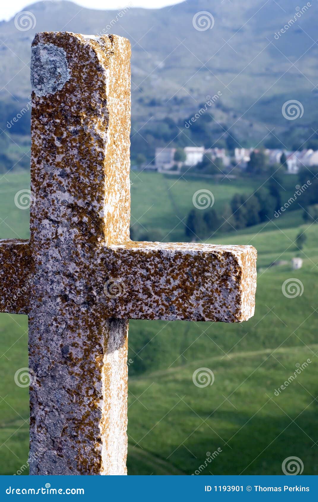 Cross with a view stock image. Image of spiritual, fence - 1193901