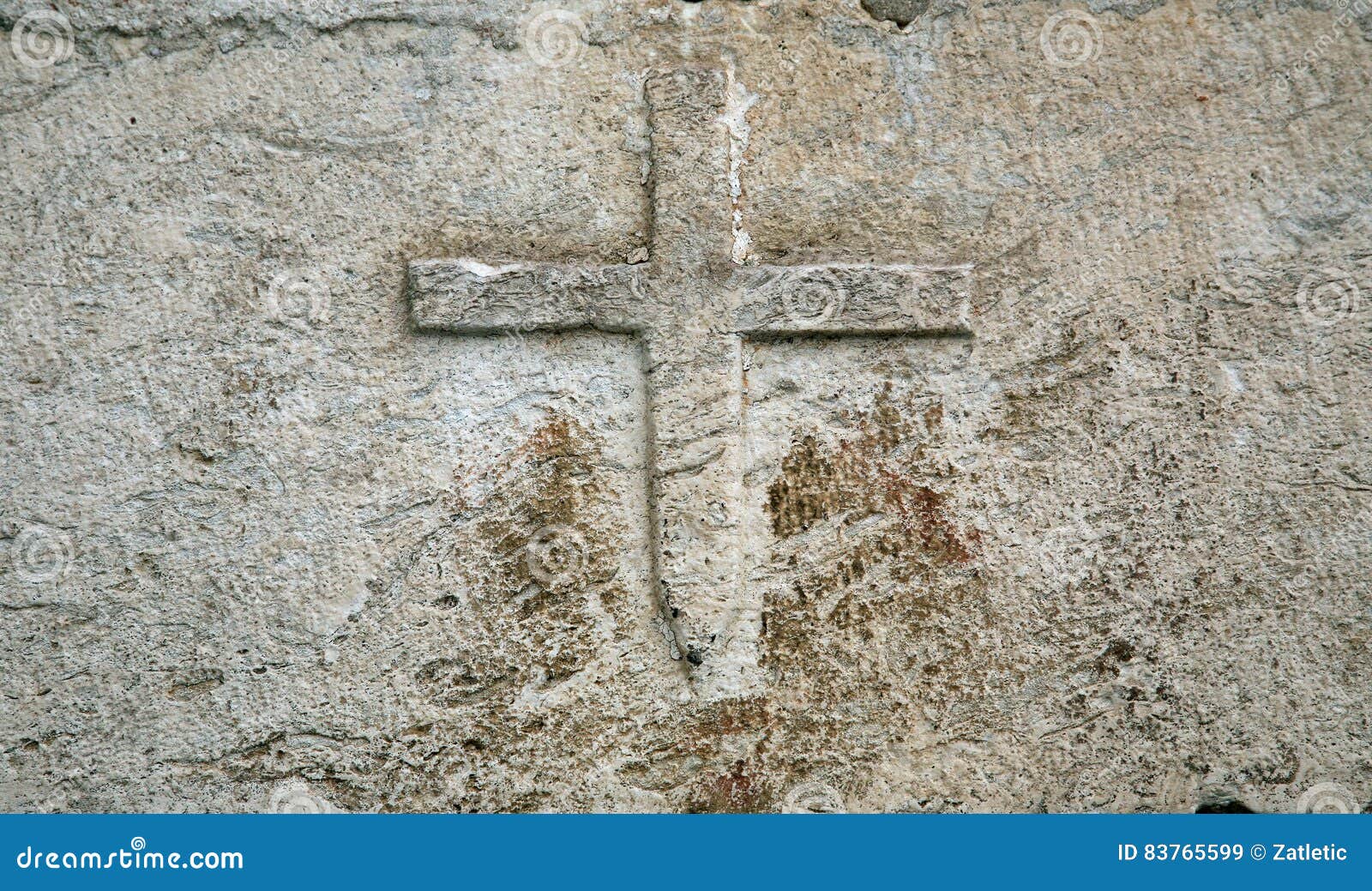 Cross on the wall stock image. Image of church, decorative - 83765599