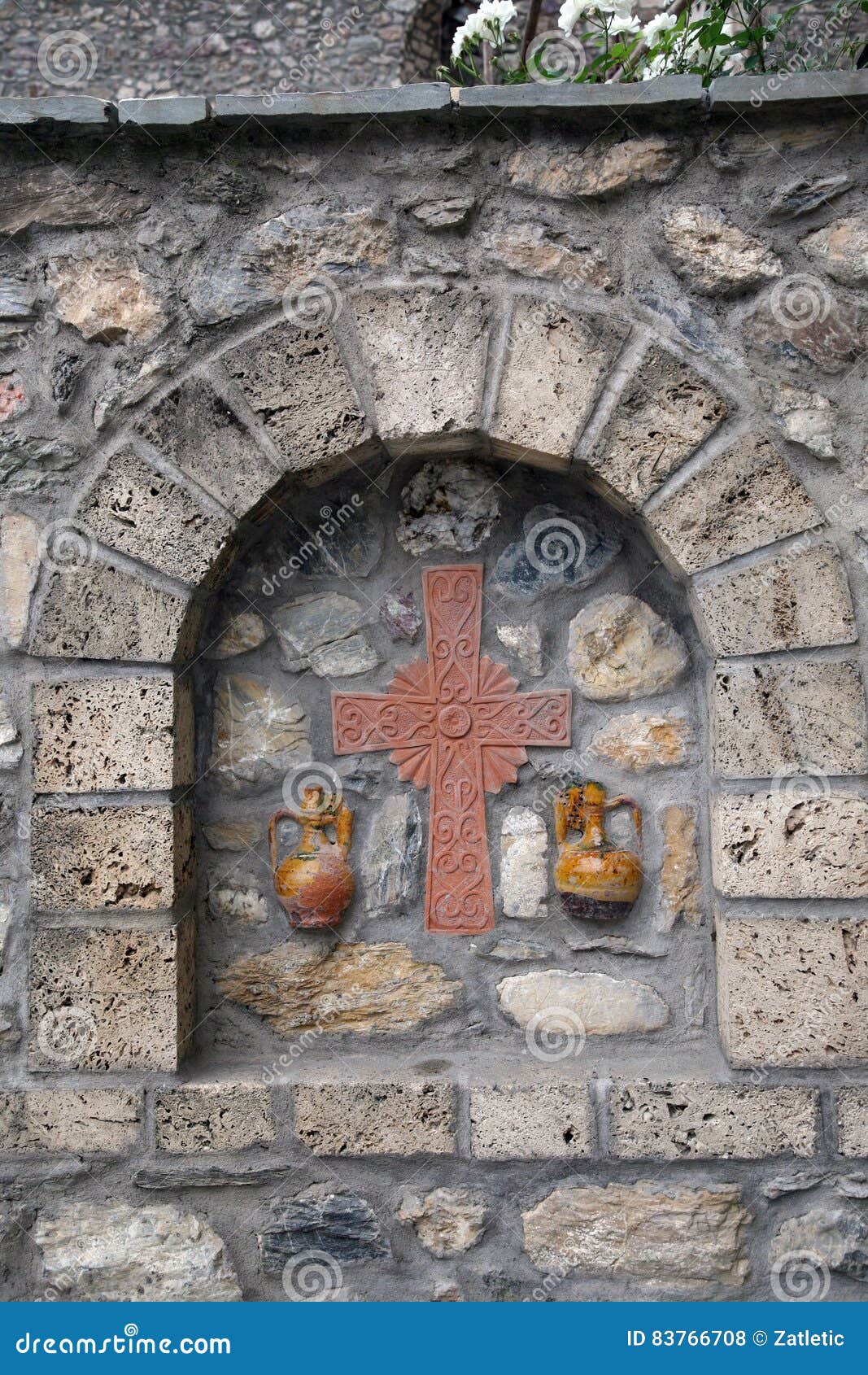 Cross on the wall stock photo. Image of building, decorative - 83766708