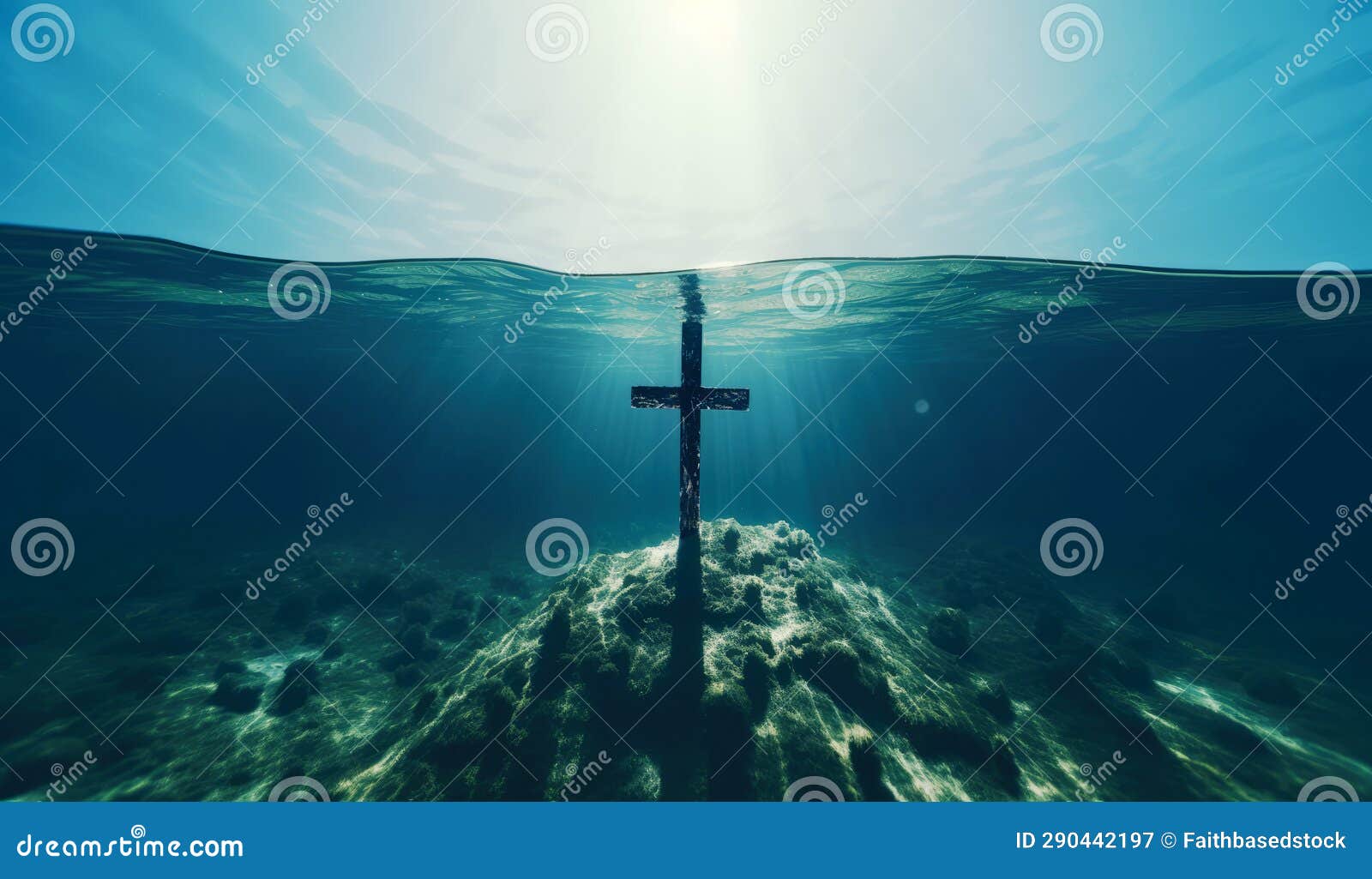 Cross in Water. Christian Cross Underwater Stock Illustration ...