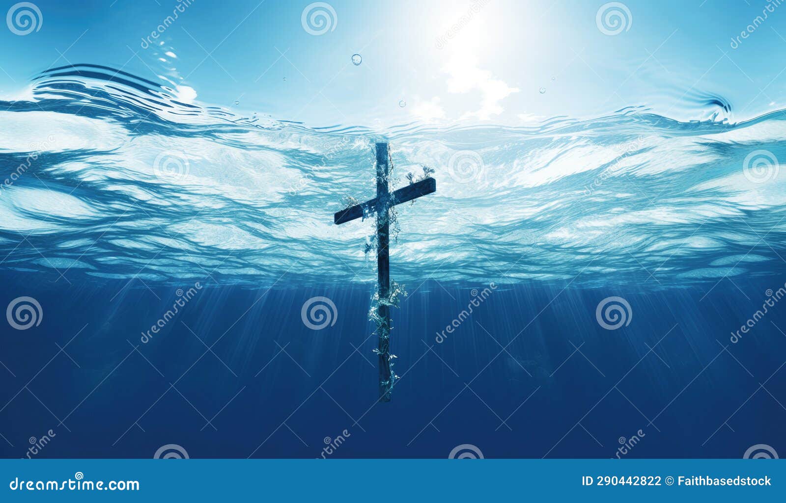 Cross in Water. Christian Cross Underwater Stock Illustration ...