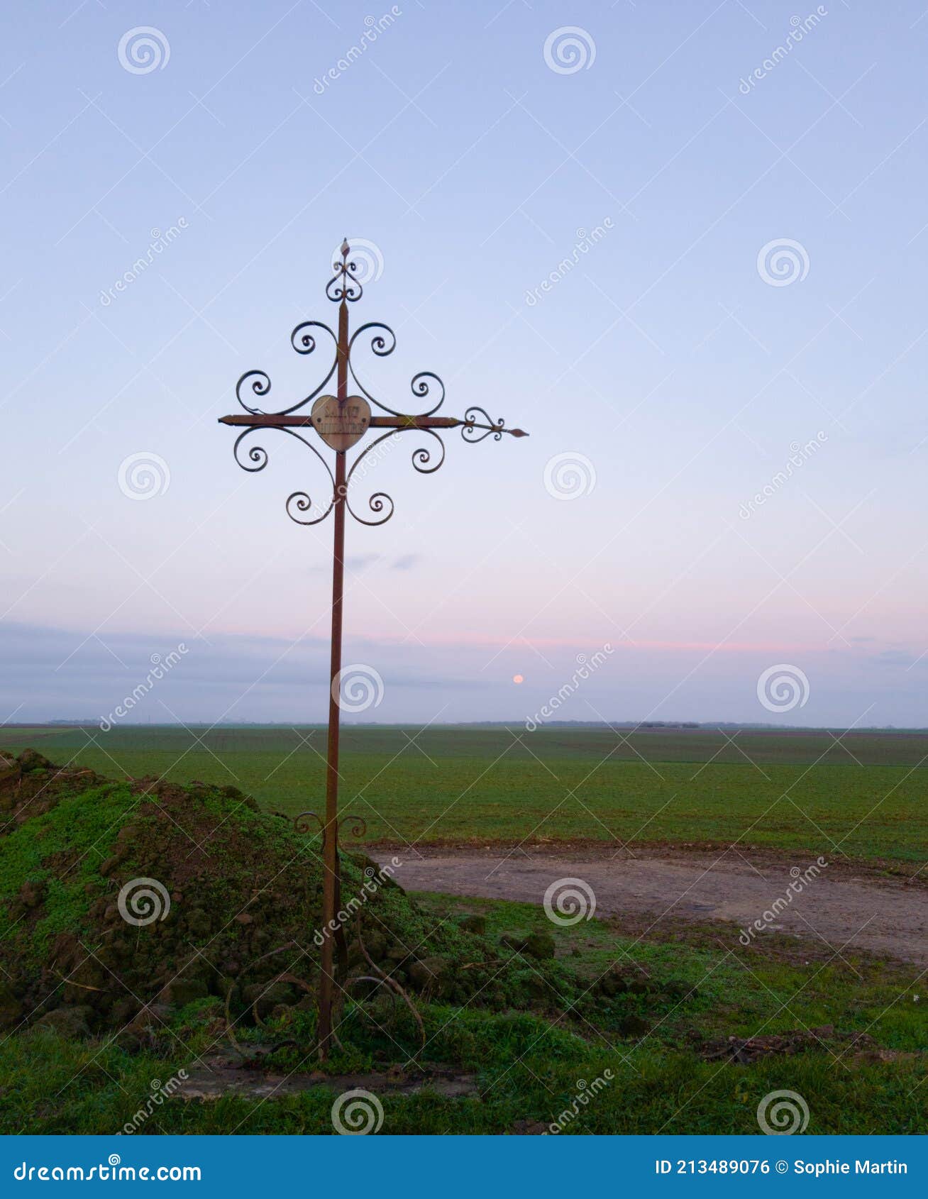 Cross in the way stock photo. Image of nature, tower - 213489076