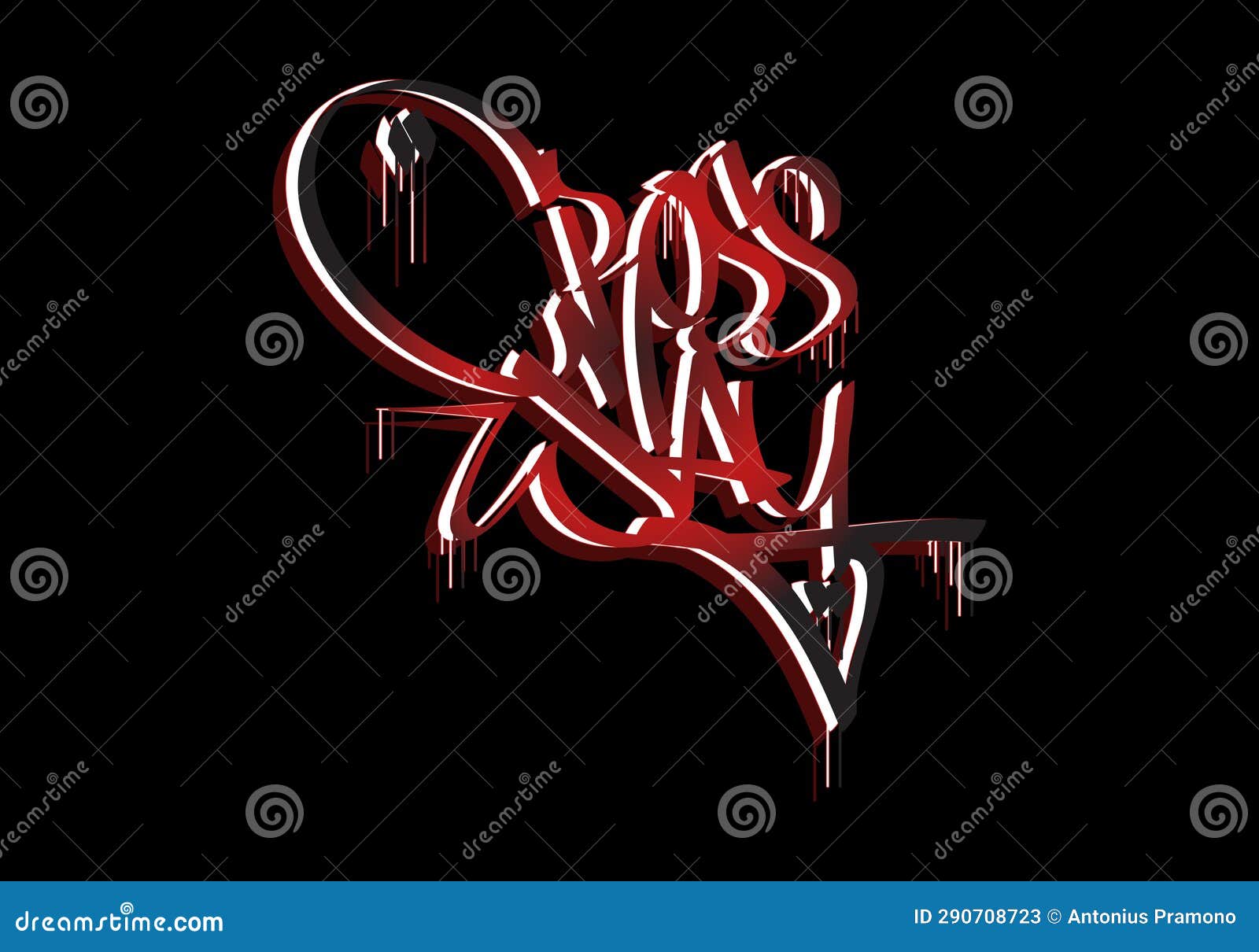 Basic RGB CROSS WAY Word Graffiti Tag Style Stock Illustration ...