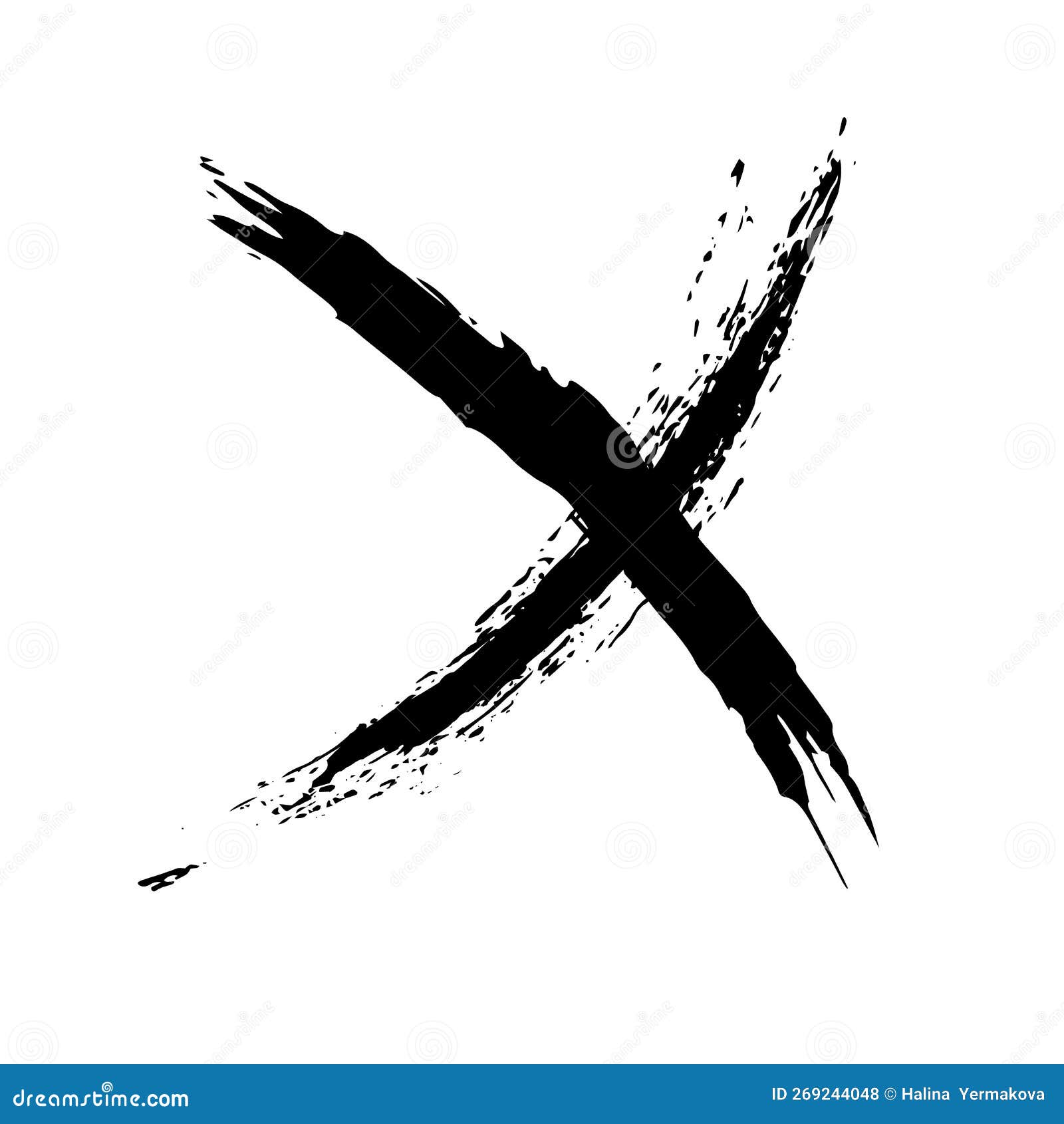 The Cross on a White Background is Drawn by Hand with a Brush ...