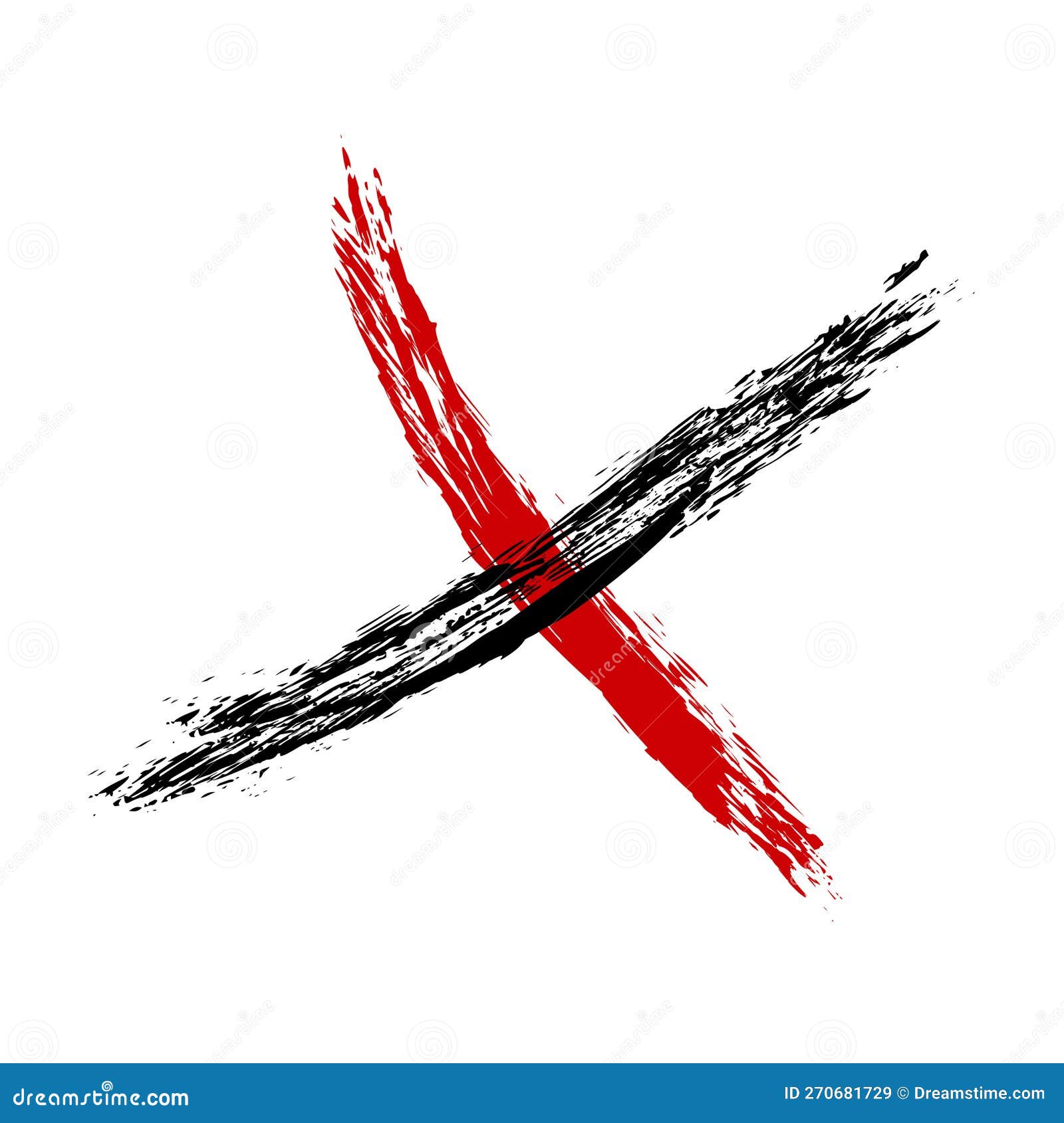 The Cross on a White Background is Drawn by Hand with a Brush ...