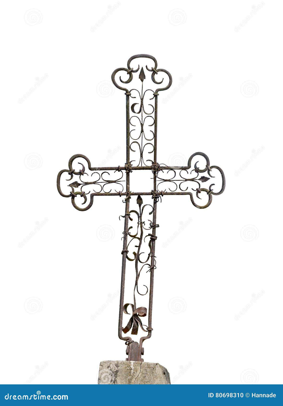 Rusty Christian Cross With Jesus Christ Statue Stock Image ...