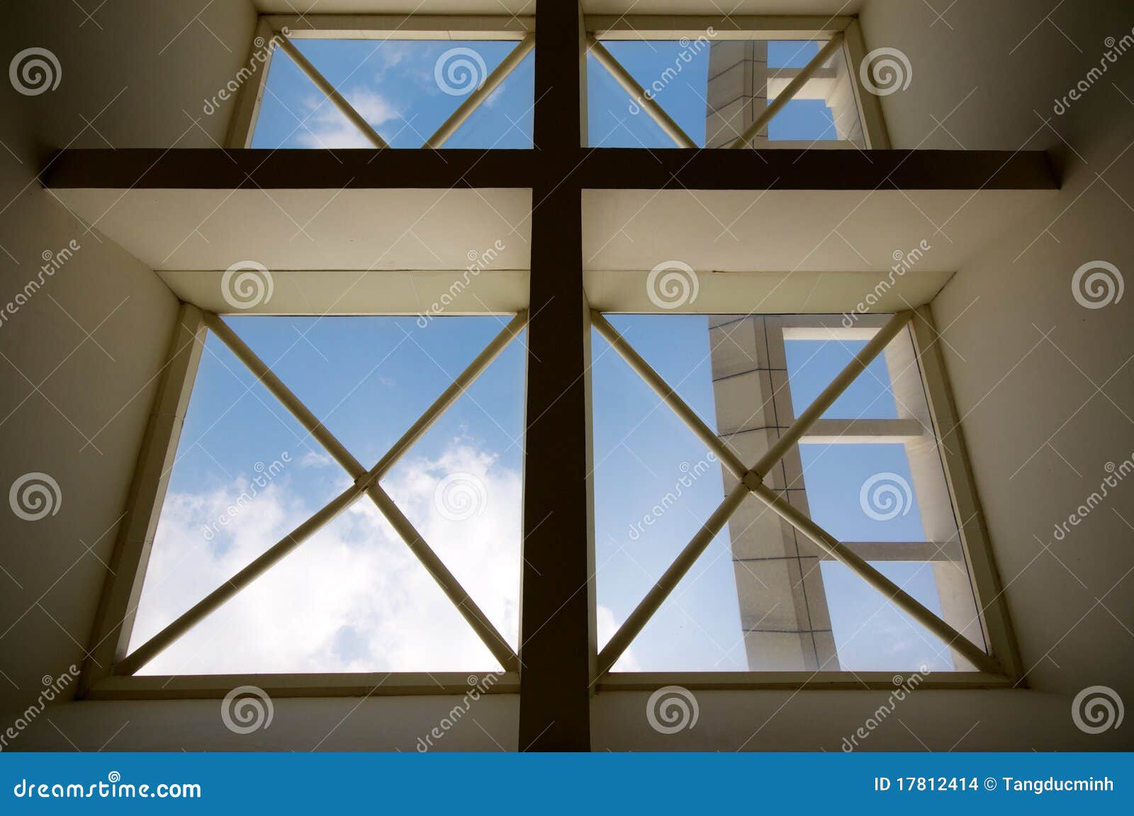Cross Window of Enlightenment Stock Photo - Image of clouds, windows ...