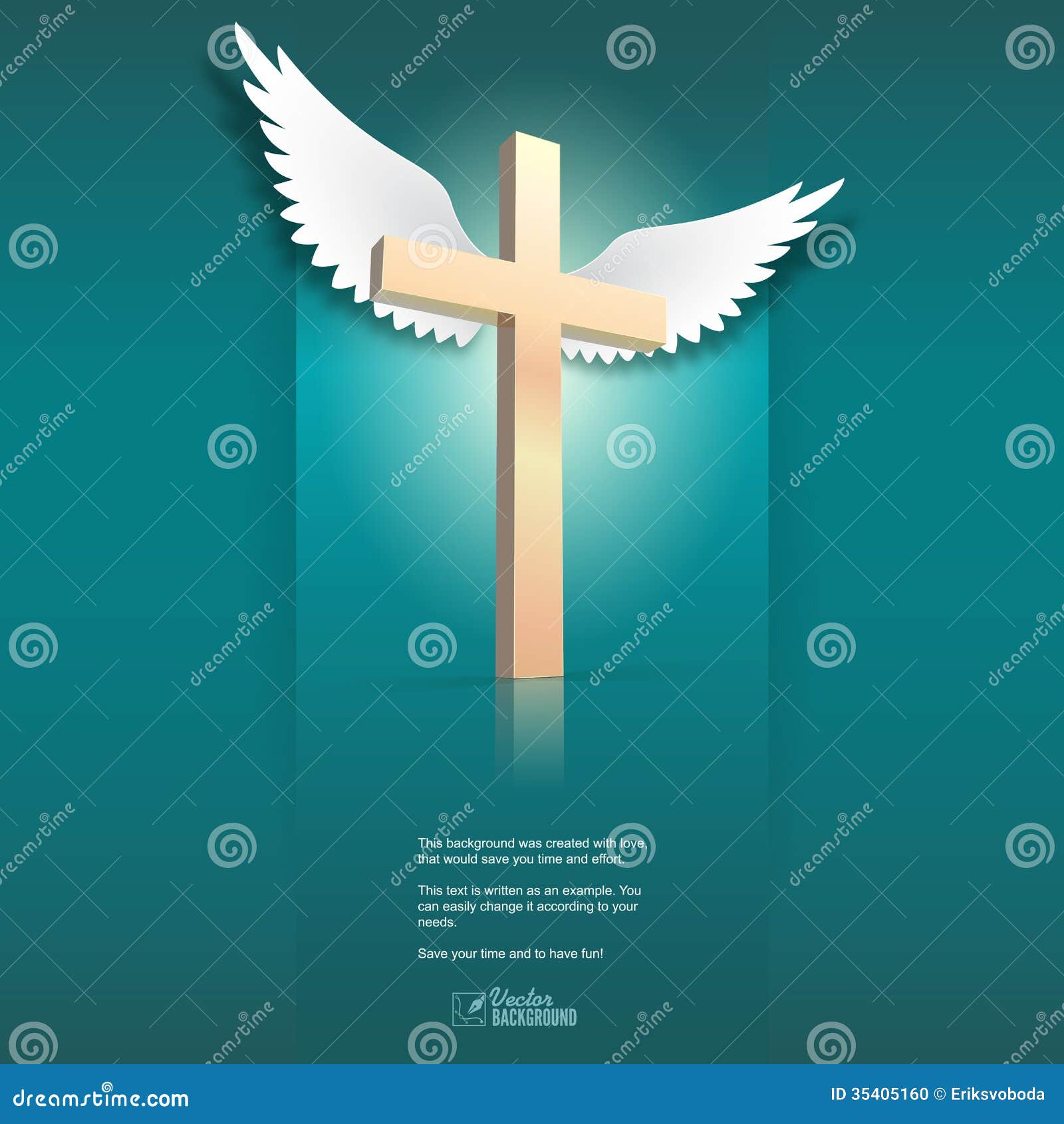 Cross and wings stock vector. Illustration of concept - 35405160