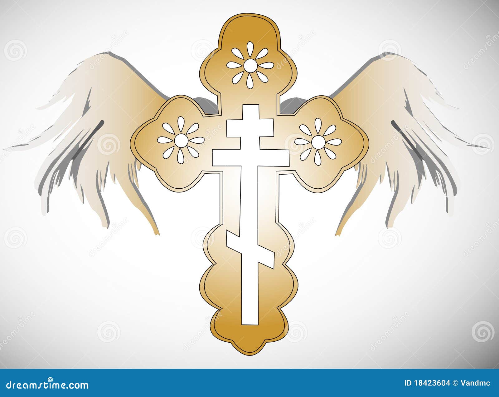Cross with Wings Illustration Stock Vector - Illustration of symbol ...
