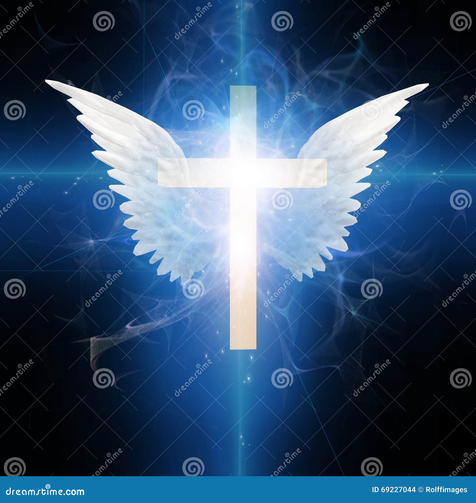 Cross And Angel Wings Wallpaper