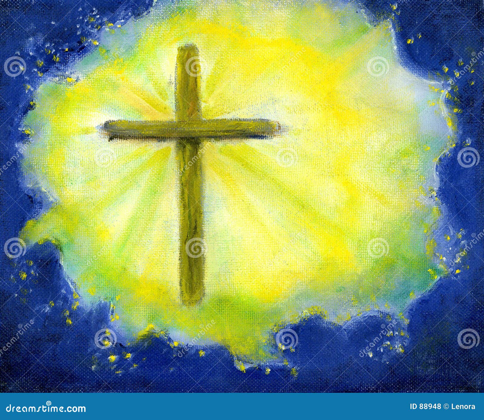 Cross in Yellow and Blue stock illustration. Illustration of abstract ...