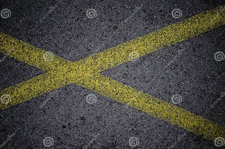 Cross yellow line stock photo. Image of barrier, color - 34514636