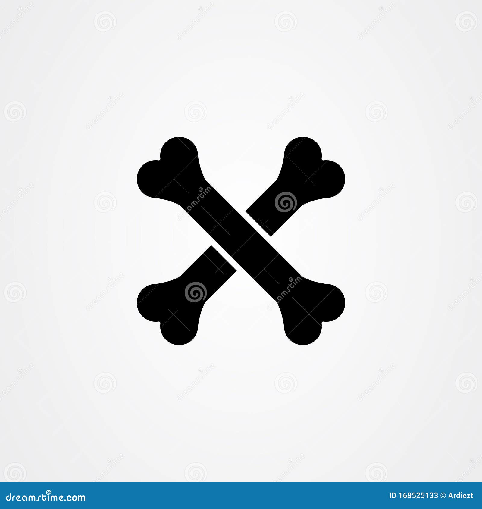 Crossbones Icon Logo Design. Flat Vector Illustration Stock Vector ...