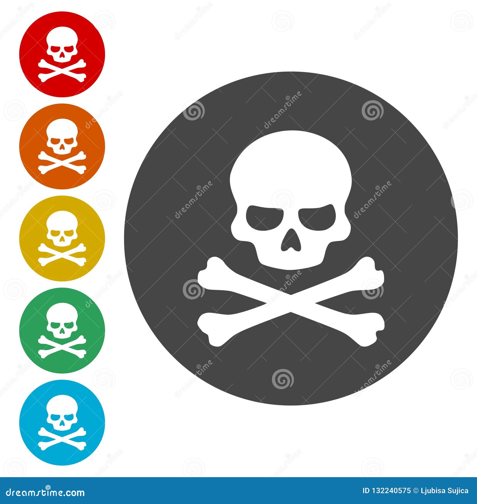 Crossbones and skull icon stock vector. Illustration of decoration ...